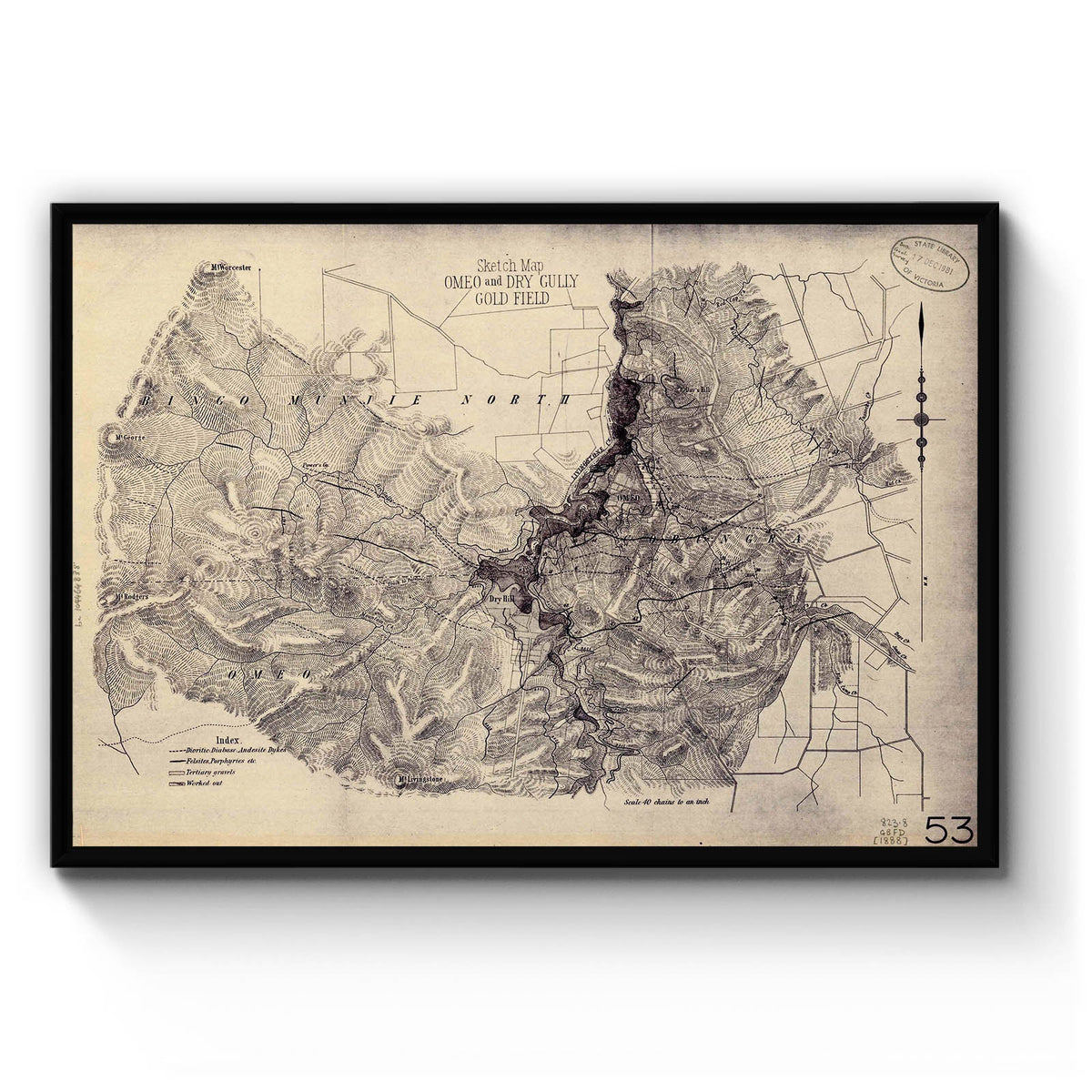 Omeo, Victoria Australia Vintage Map #2 (1888?) – Vintage Maps