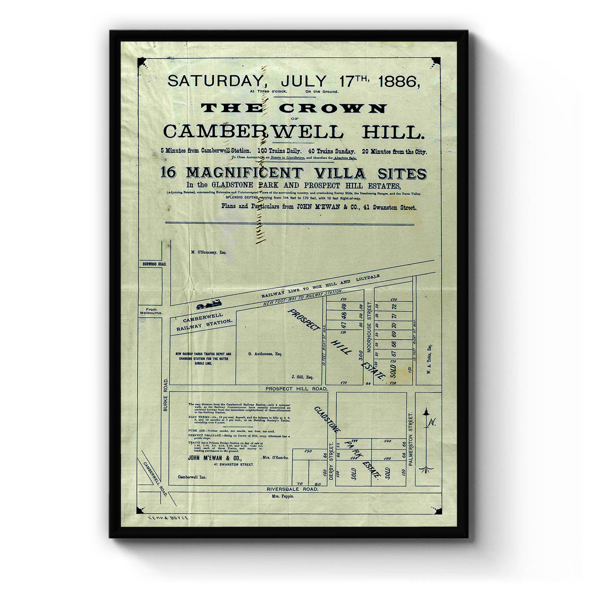 Camberwell, Victoria Australia Vintage Map #68 (1886) – Vintage Maps