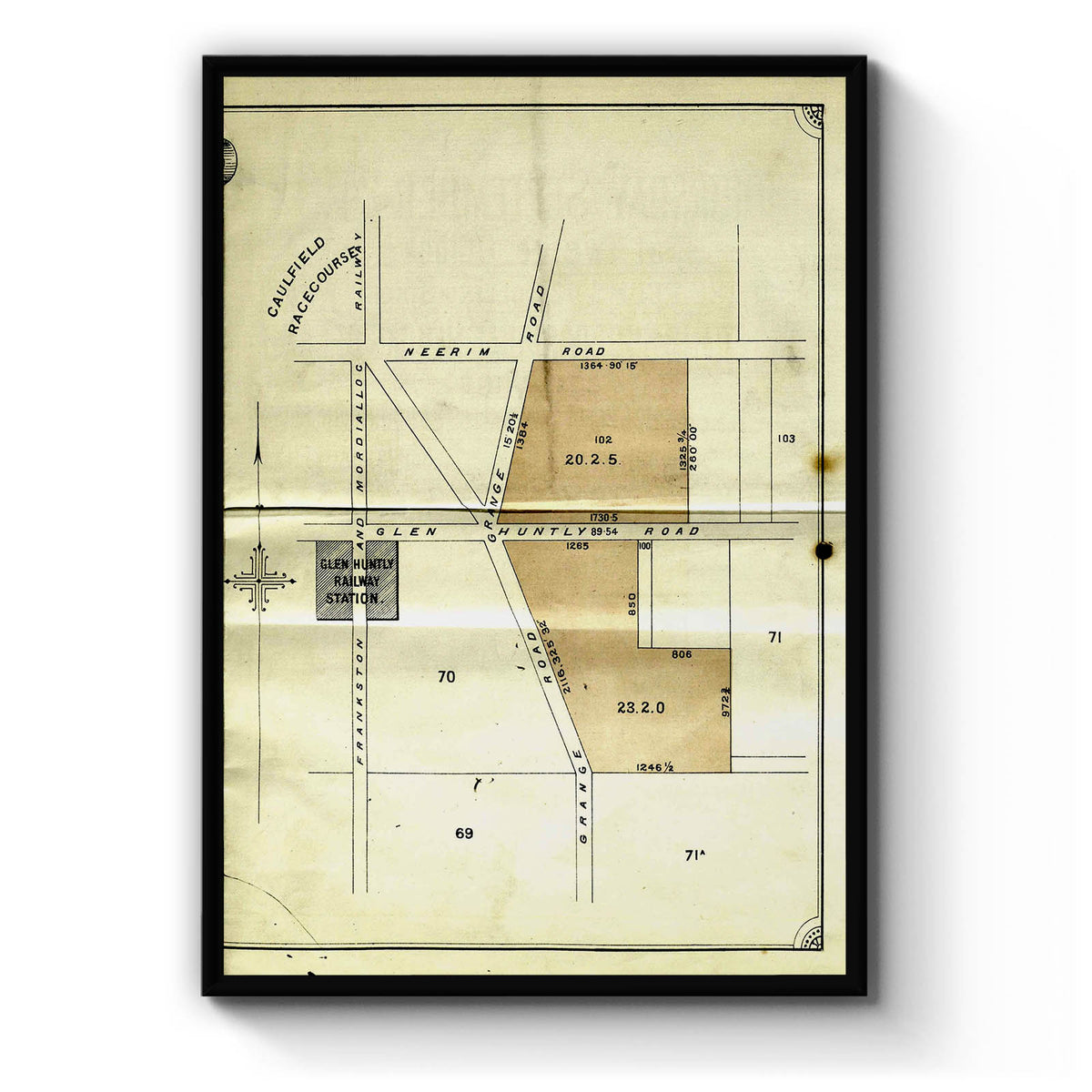 Caulfield, Victoria Australia Vintage Map #45 (1887?) – Vintage Maps