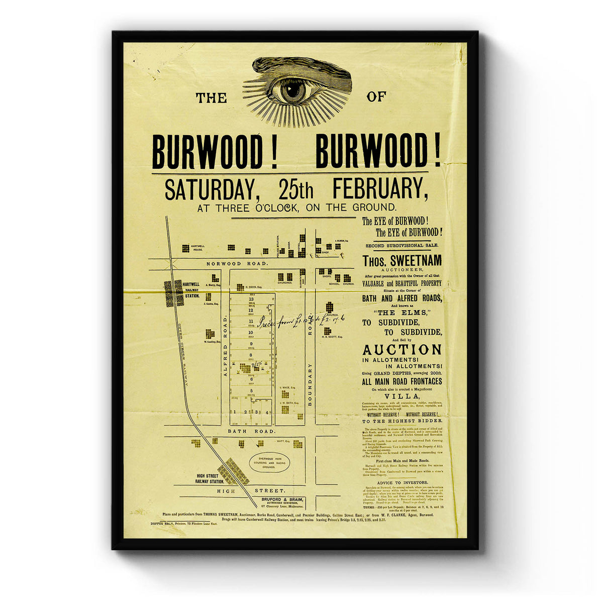 Burwood, Victoria Australia Vintage Map #13 (1888?) – Vintage Maps