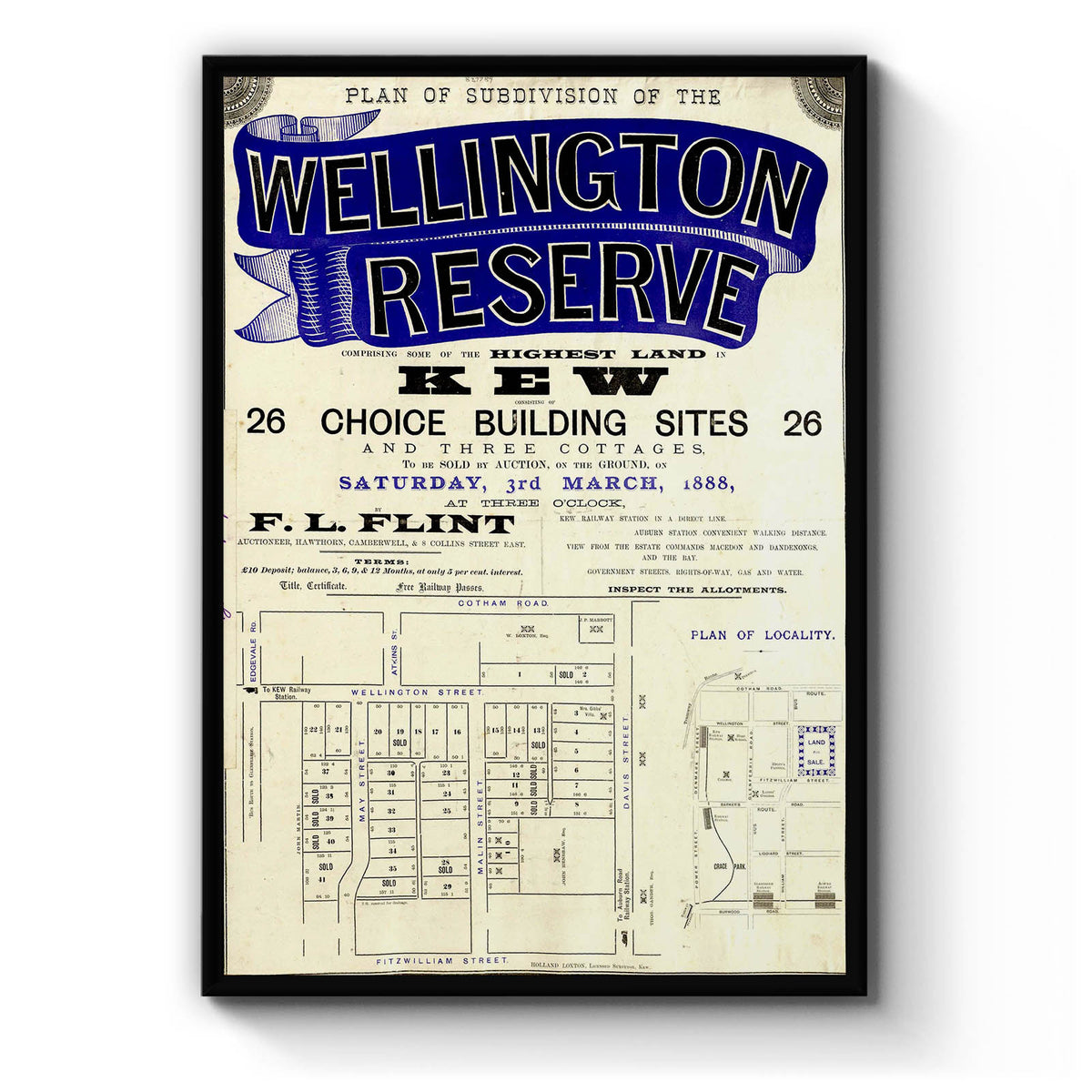 Kew, Victoria Australia Vintage Map #36 (1888) – Vintage Maps