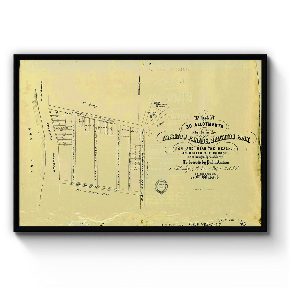 Brighton, Victoria Australia Vintage Map #101 (1854) – Vintage Maps