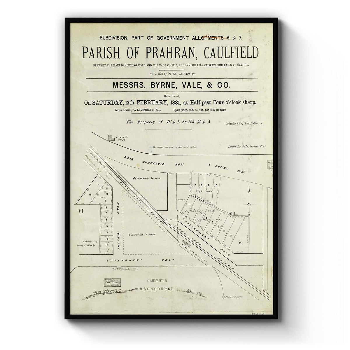 Caulfield, Victoria Australia Vintage Map #29 (1881) – Vintage Maps