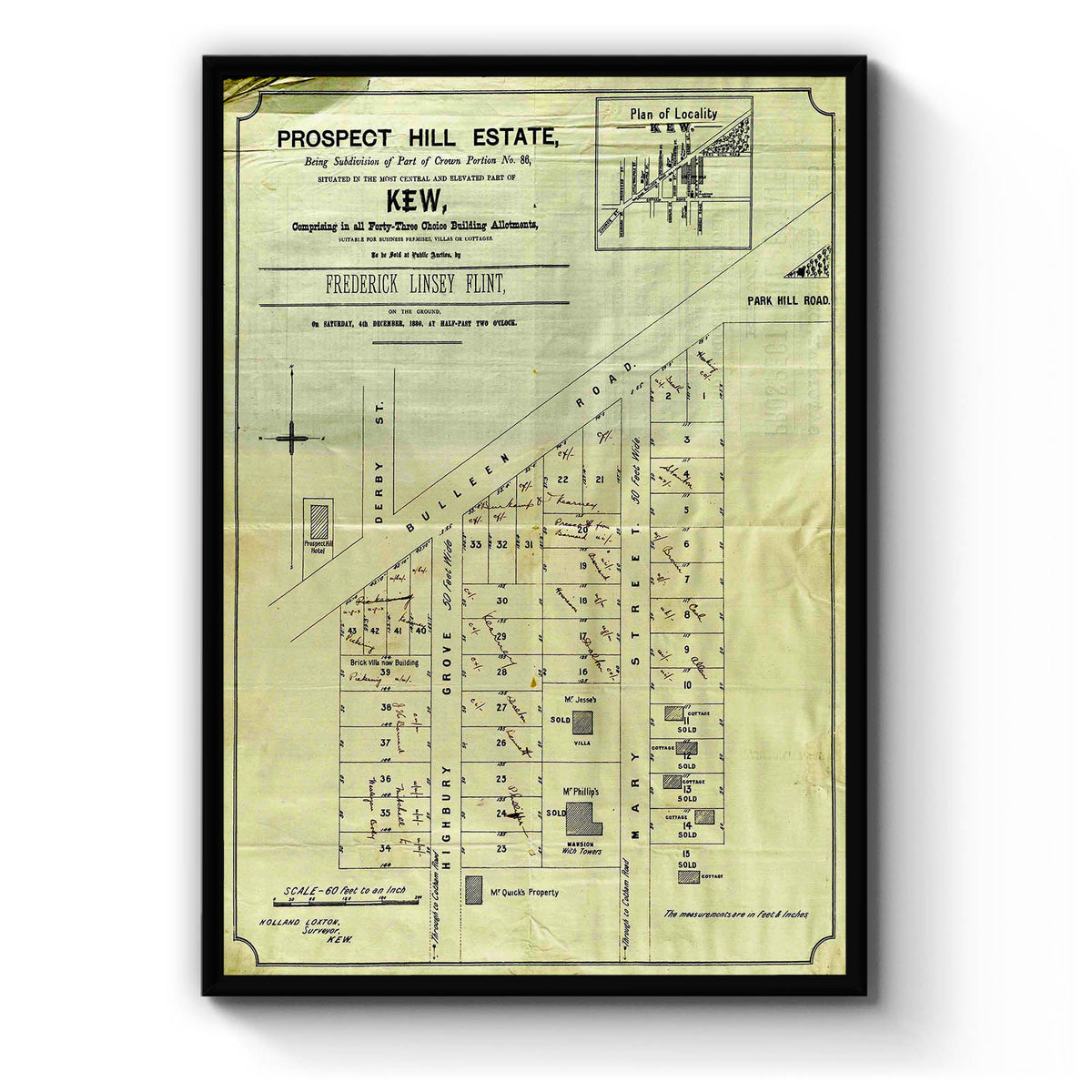 Kew, Victoria Australia Vintage Map #102 (1880) – Vintage Maps