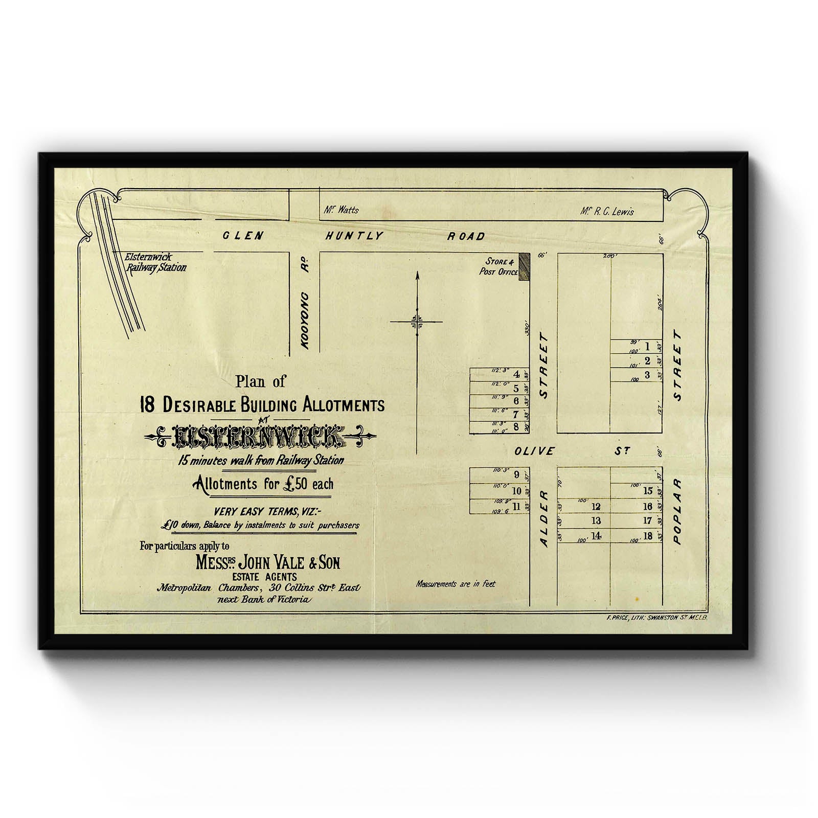 Elsternwick, Victoria Australia Vintage Map #34 (1860) – Vintage Maps