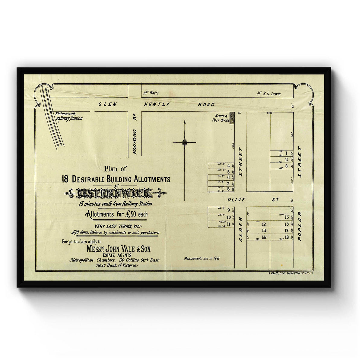 Elsternwick, Victoria Australia Vintage Map #34 (1860) – Vintage Maps