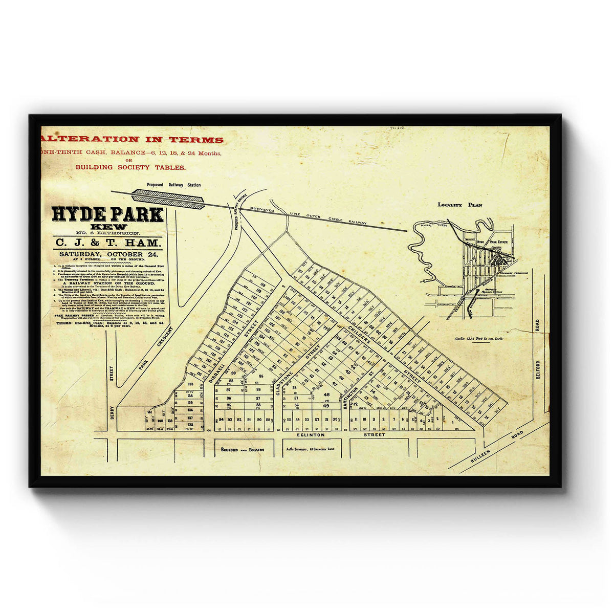 Kew, Victoria Australia Vintage Map #60 (1886?) – Vintage Maps