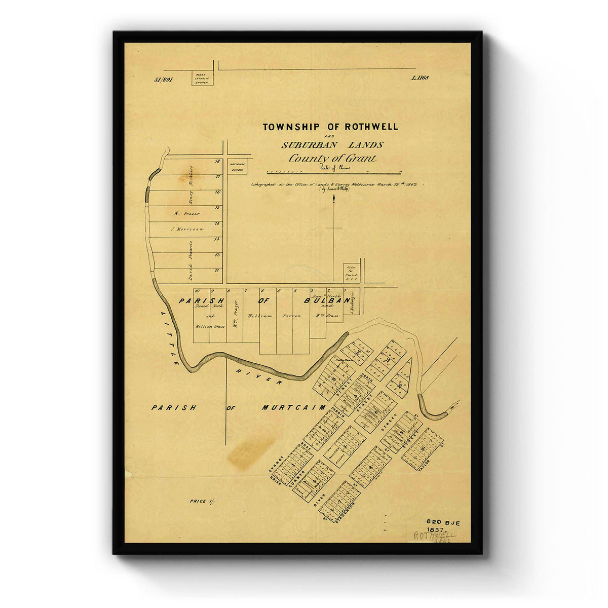 Little River, Victoria Australia Vintage Map #4 (1862) – Vintage Maps