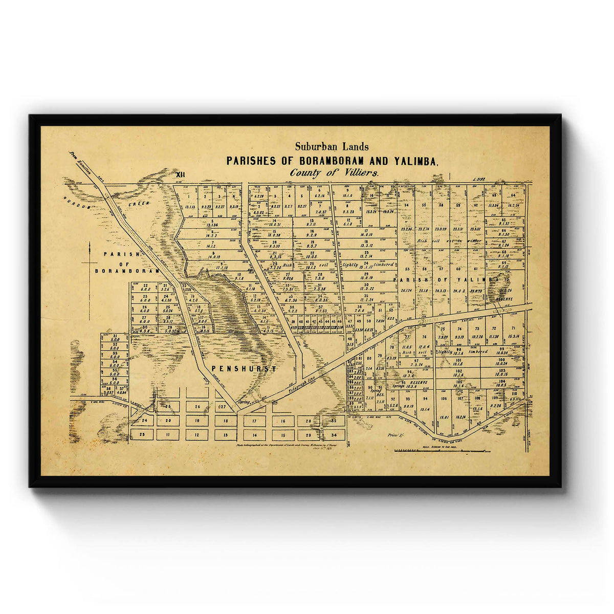 Penshurst, Victoria Australia Vintage Map #2 (1871) – Vintage Maps
