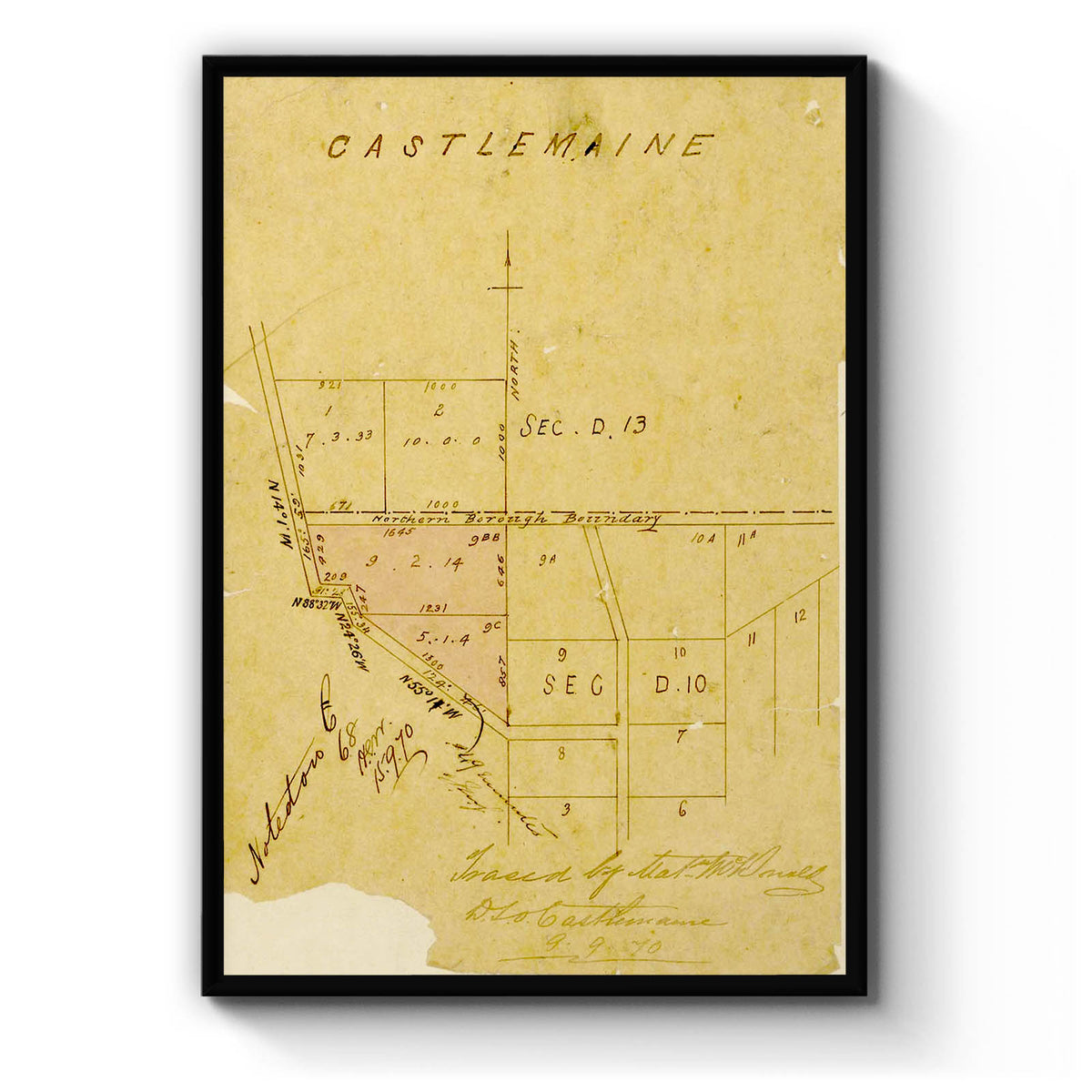 Castlemaine, Victoria Australia Vintage Map #5 (1870) – Vintage Maps