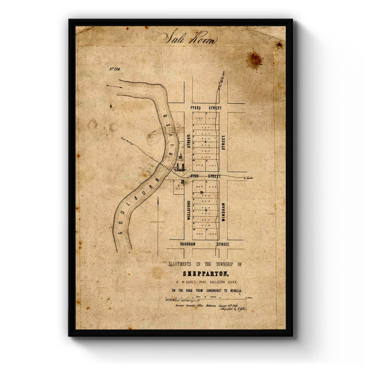 Shepparton, Victoria Australia Vintage Map #5 (1856) – Vintage Maps
