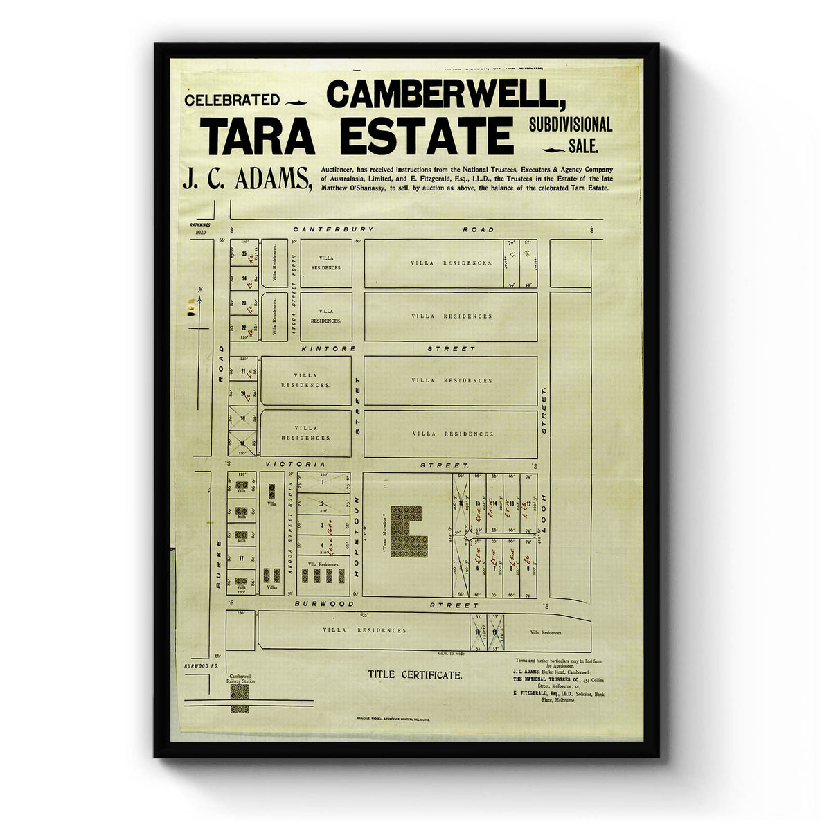 Camberwell, Victoria Australia Vintage Map #1 (18--?) – Vintage Maps