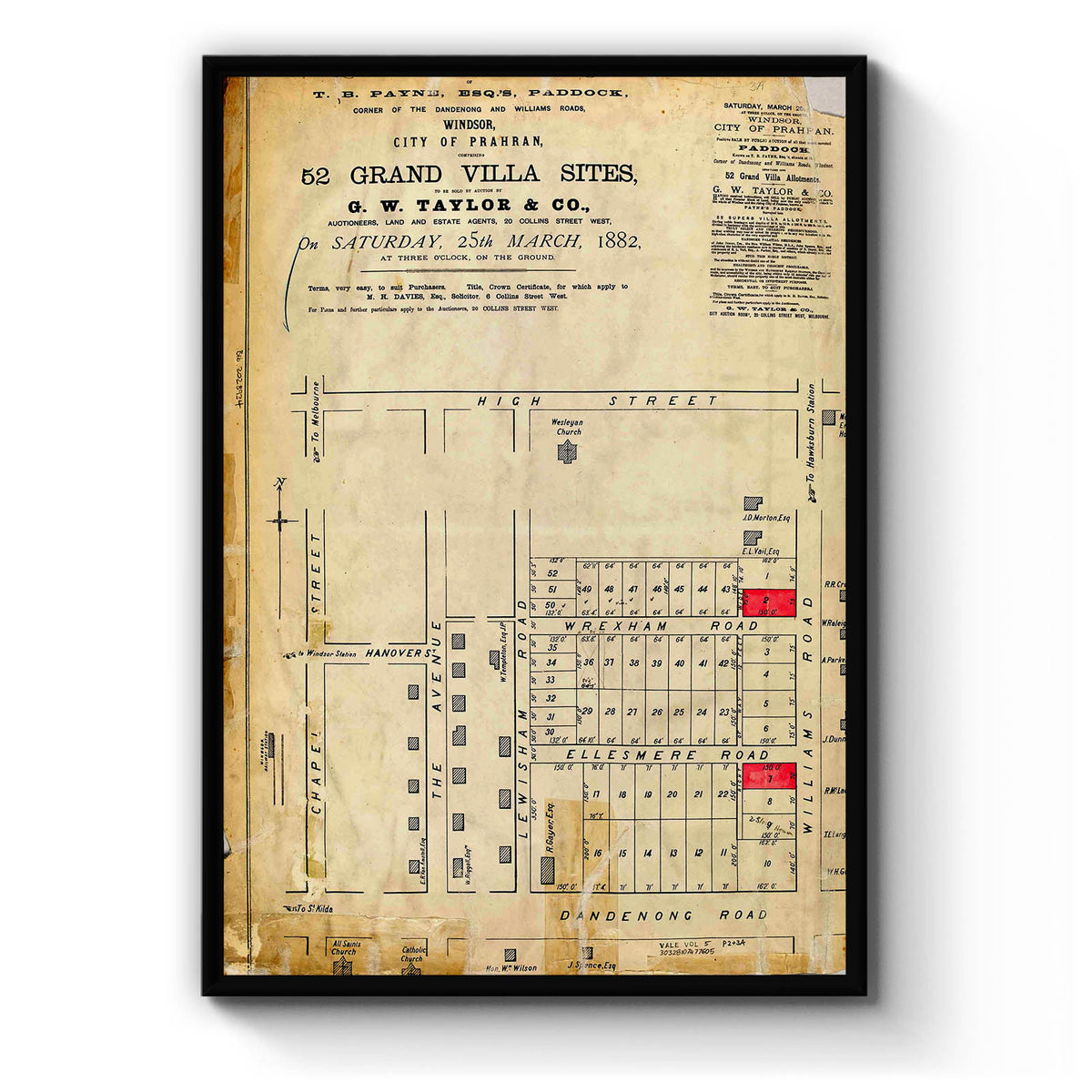 Windsor, Victoria Australia Vintage Map #13 (1882) – Vintage Maps