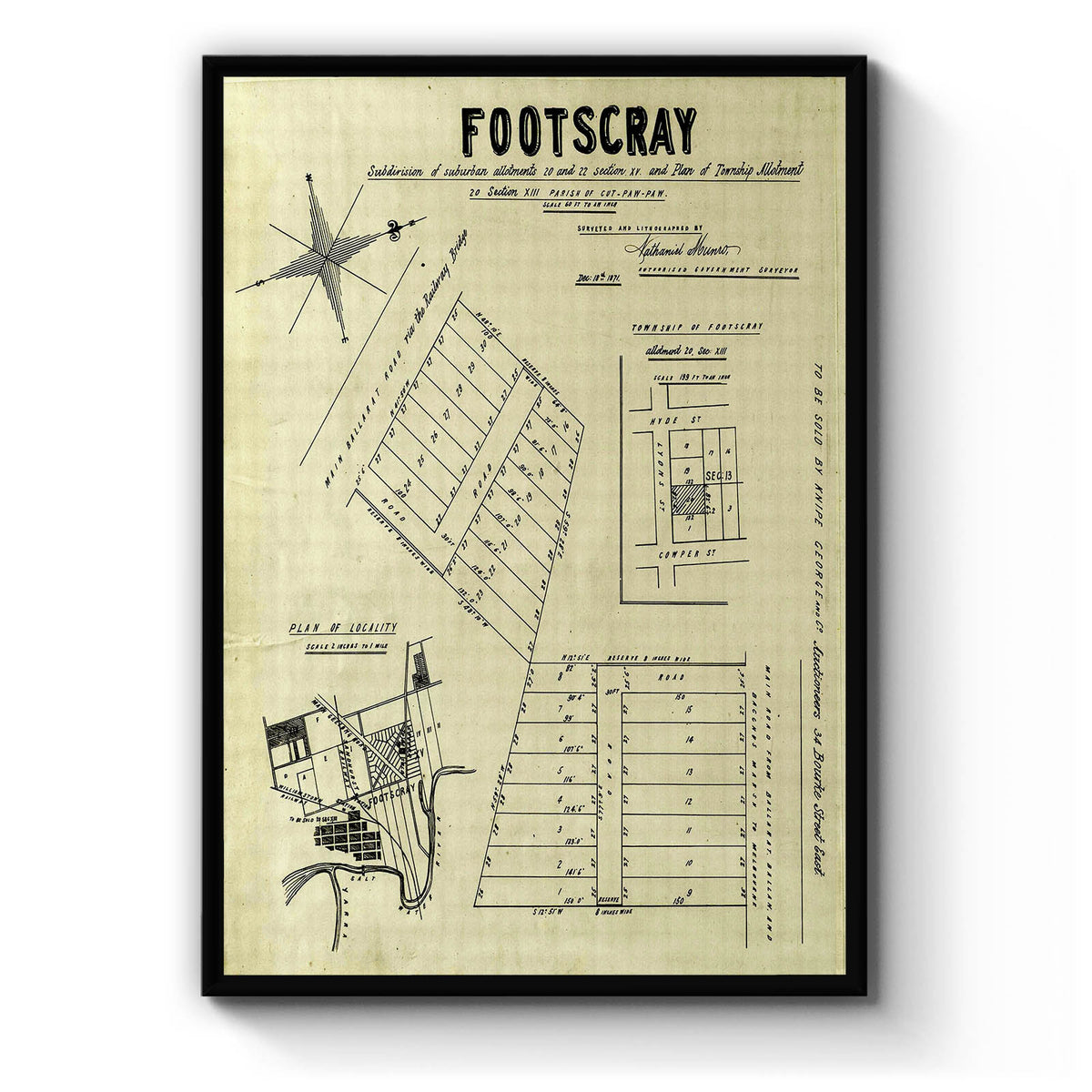 Footscray, Victoria Australia Vintage Map #75 (1871) – Vintage Maps