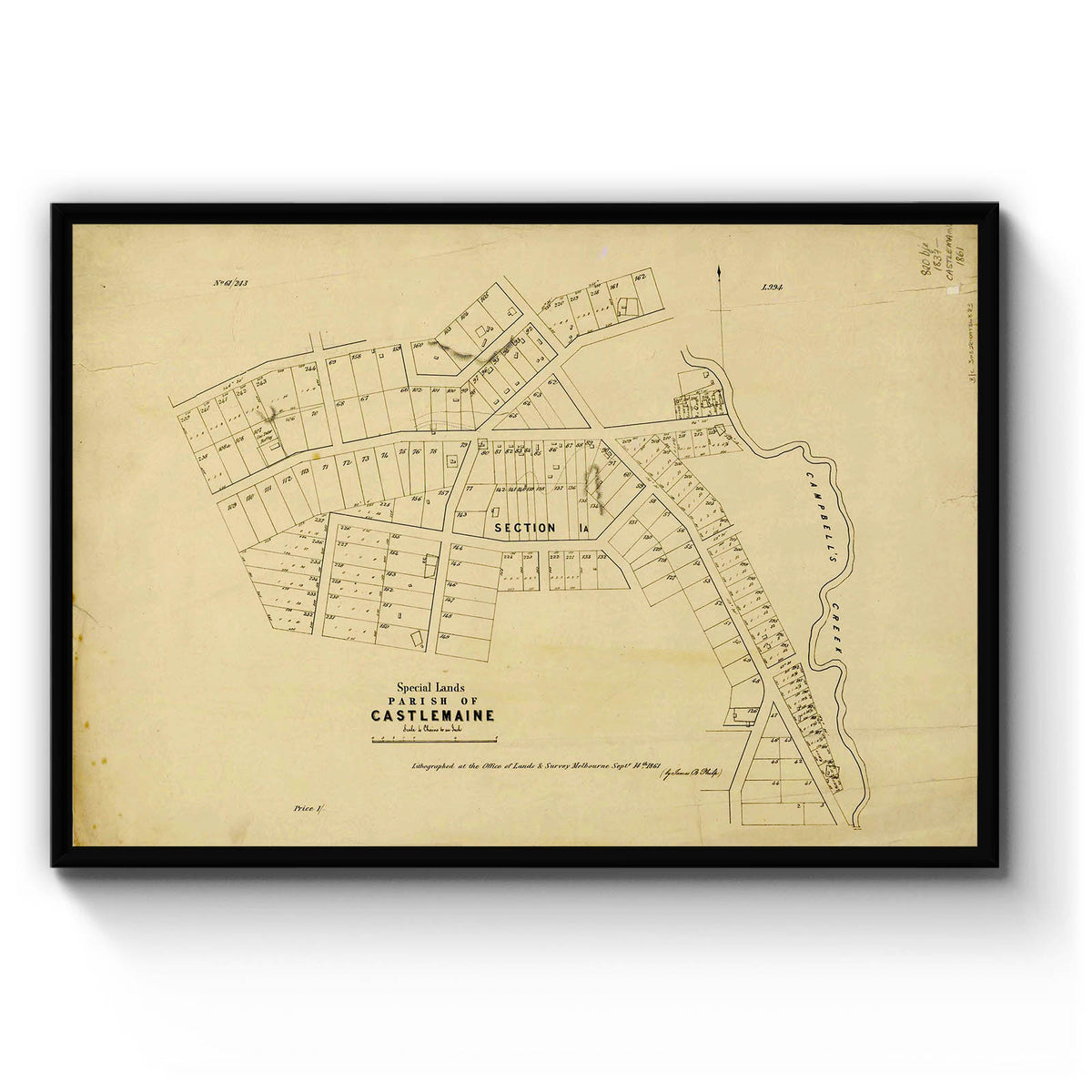 Castlemaine, Victoria Australia Vintage Map #10 (1861) – Vintage Maps
