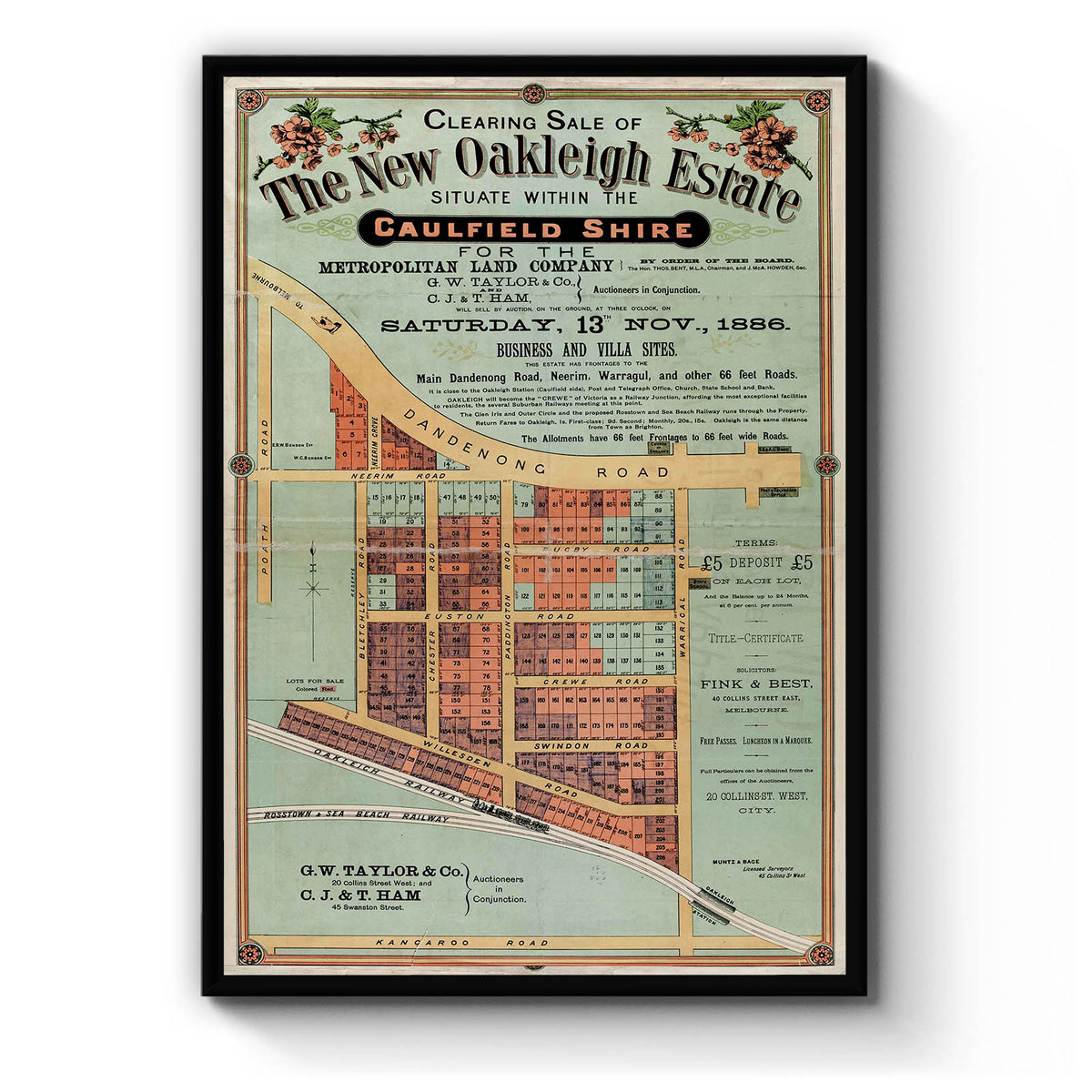 Oakleigh, Victoria Australia Vintage Map #14 (1886) – Vintage Maps