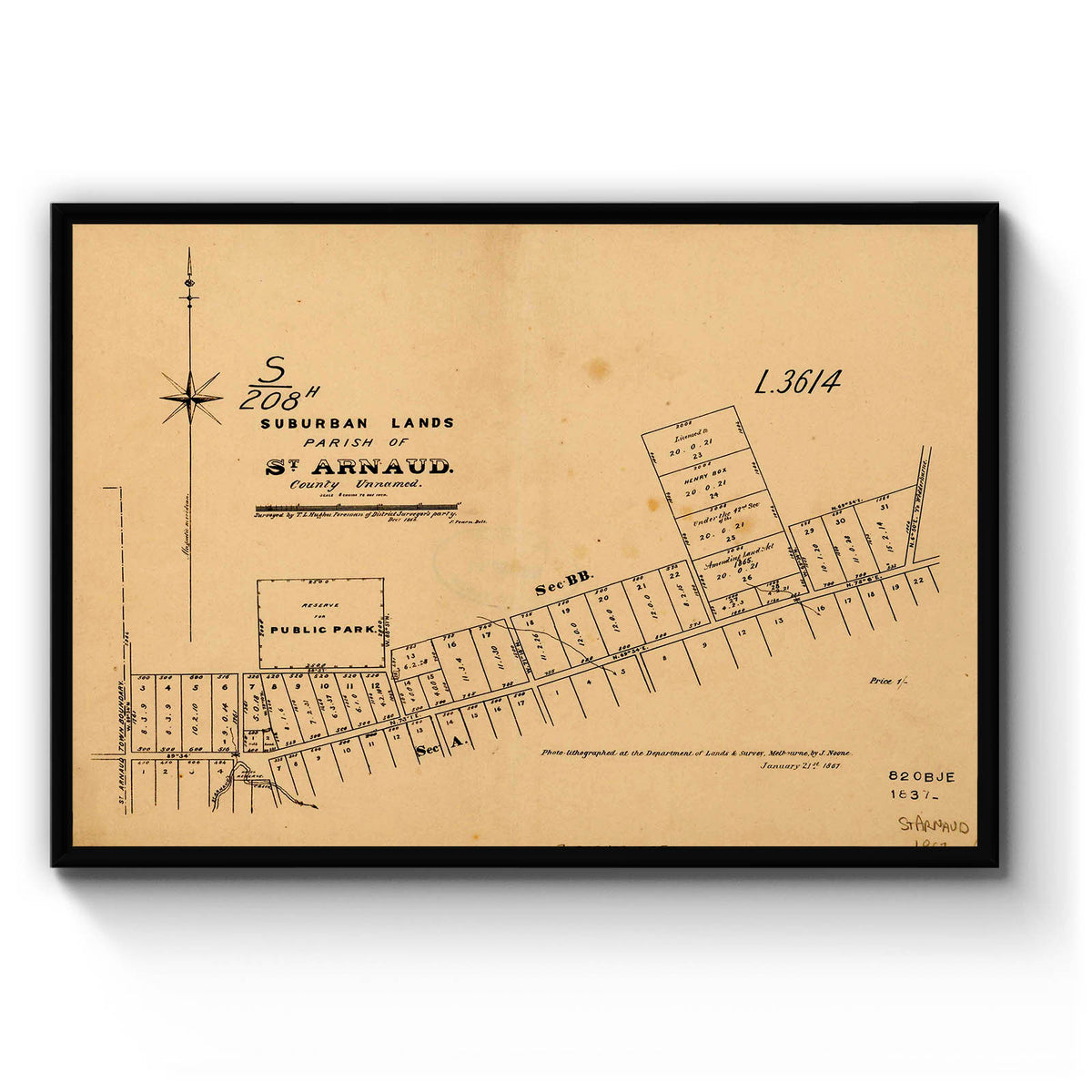 St Arnaud, Victoria Australia Vintage Map #4 (1867) – Vintage Maps