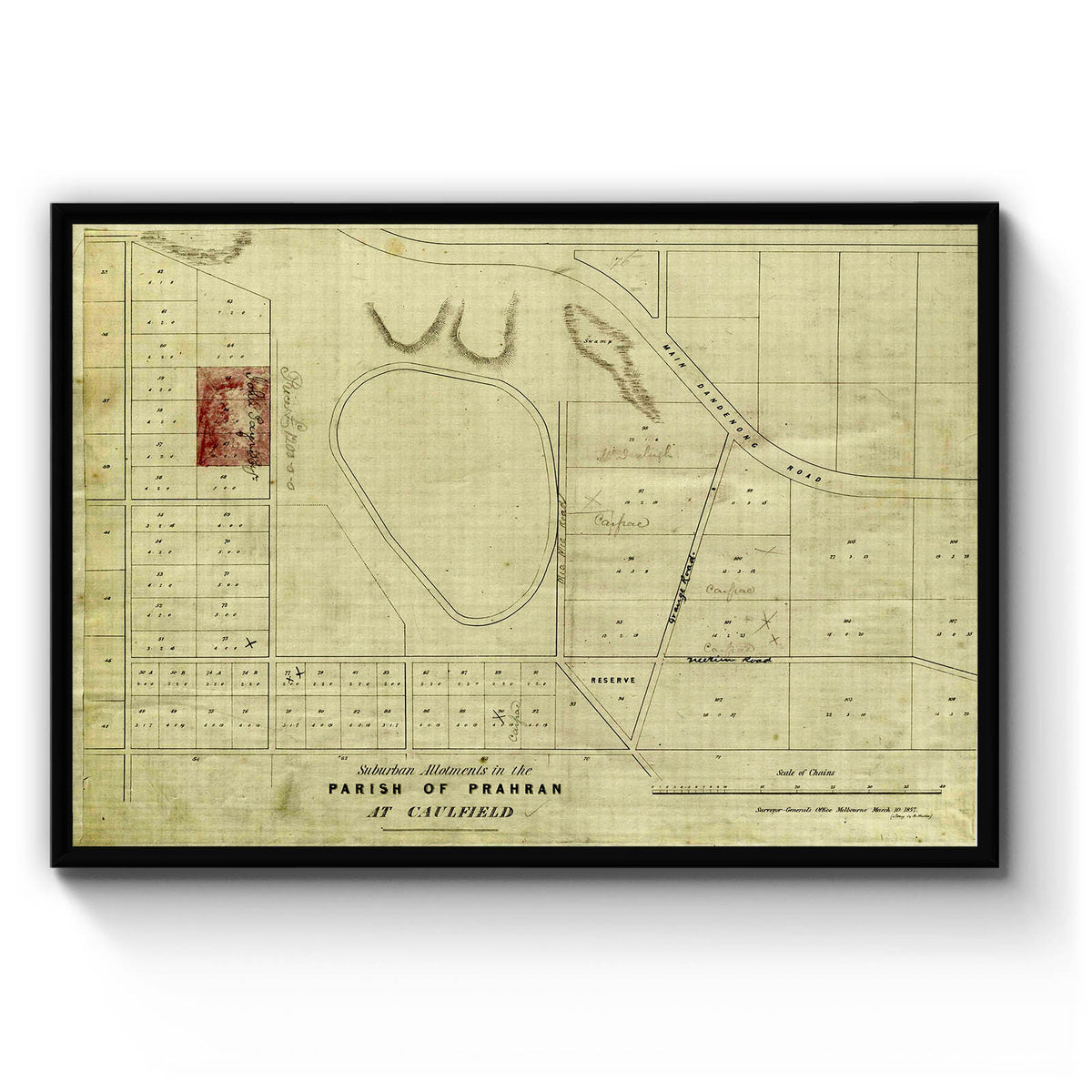 Caulfield, Victoria Australia Vintage Map #54 (1857) – Vintage Maps