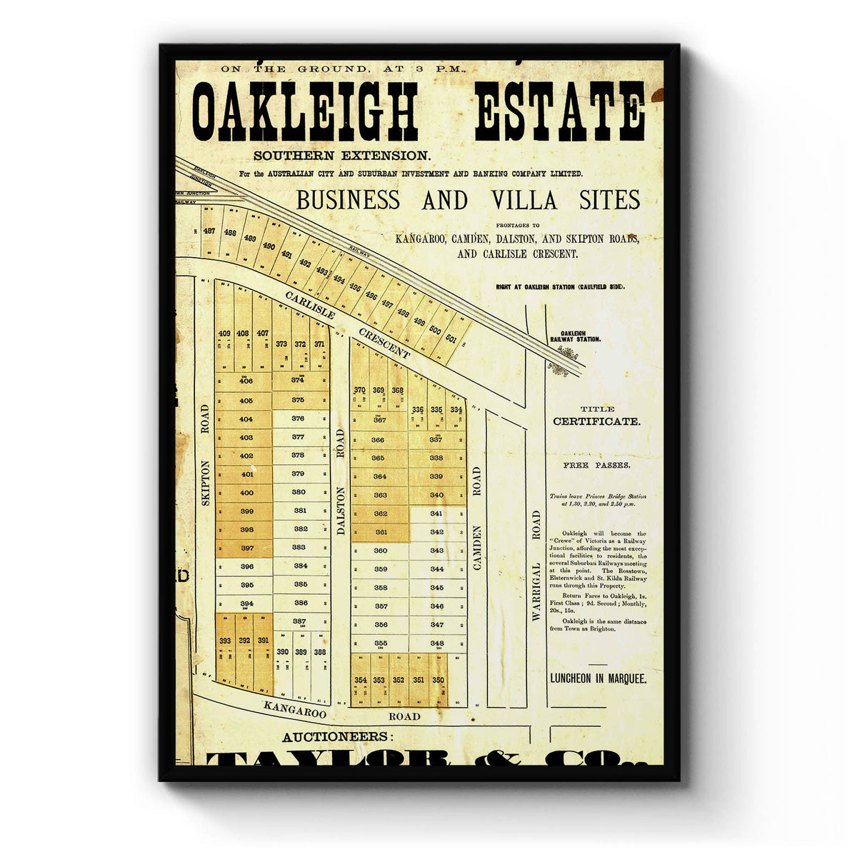 Oakleigh, Victoria Australia Vintage Map #8 (1888) – Vintage Maps