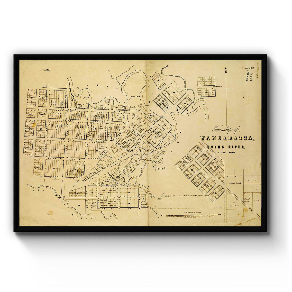 Wangaratta, Victoria Australia Vintage Map #2 (1863) – Vintage Maps