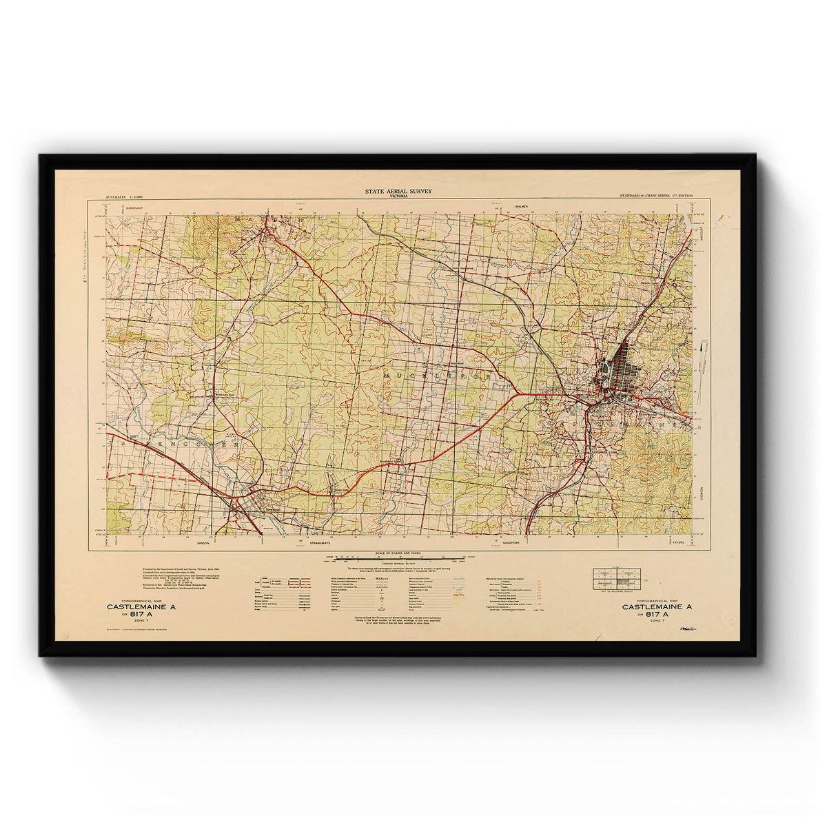 Castlemaine, Victoria Australia Vintage Map #21 (1948) – Vintage Maps