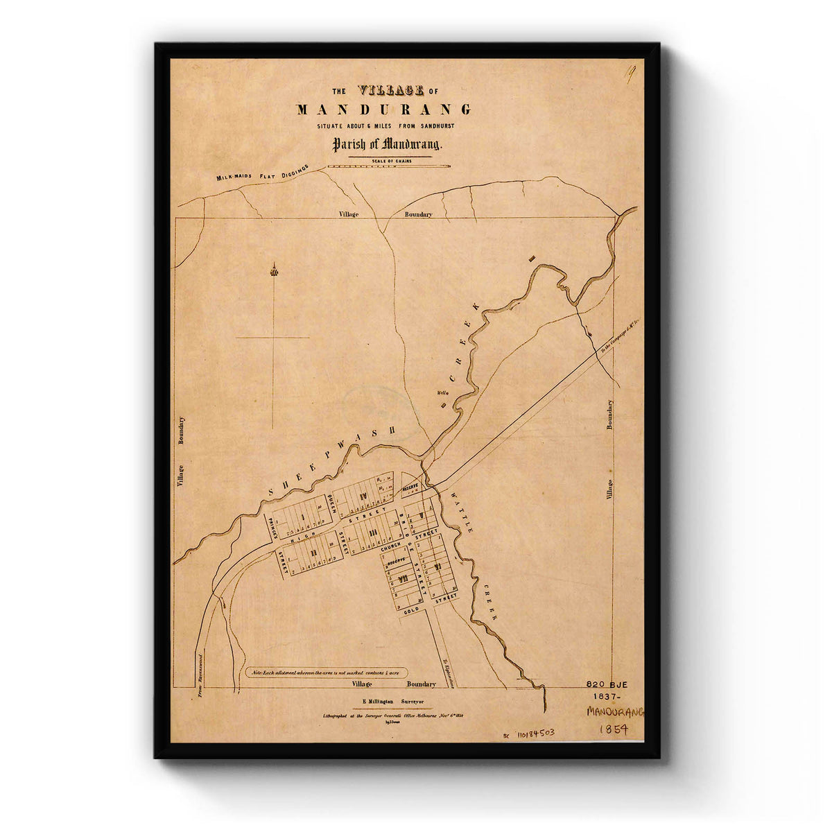 Mandurang, Victoria Australia Vintage Map #3 (1854) – Vintage Maps