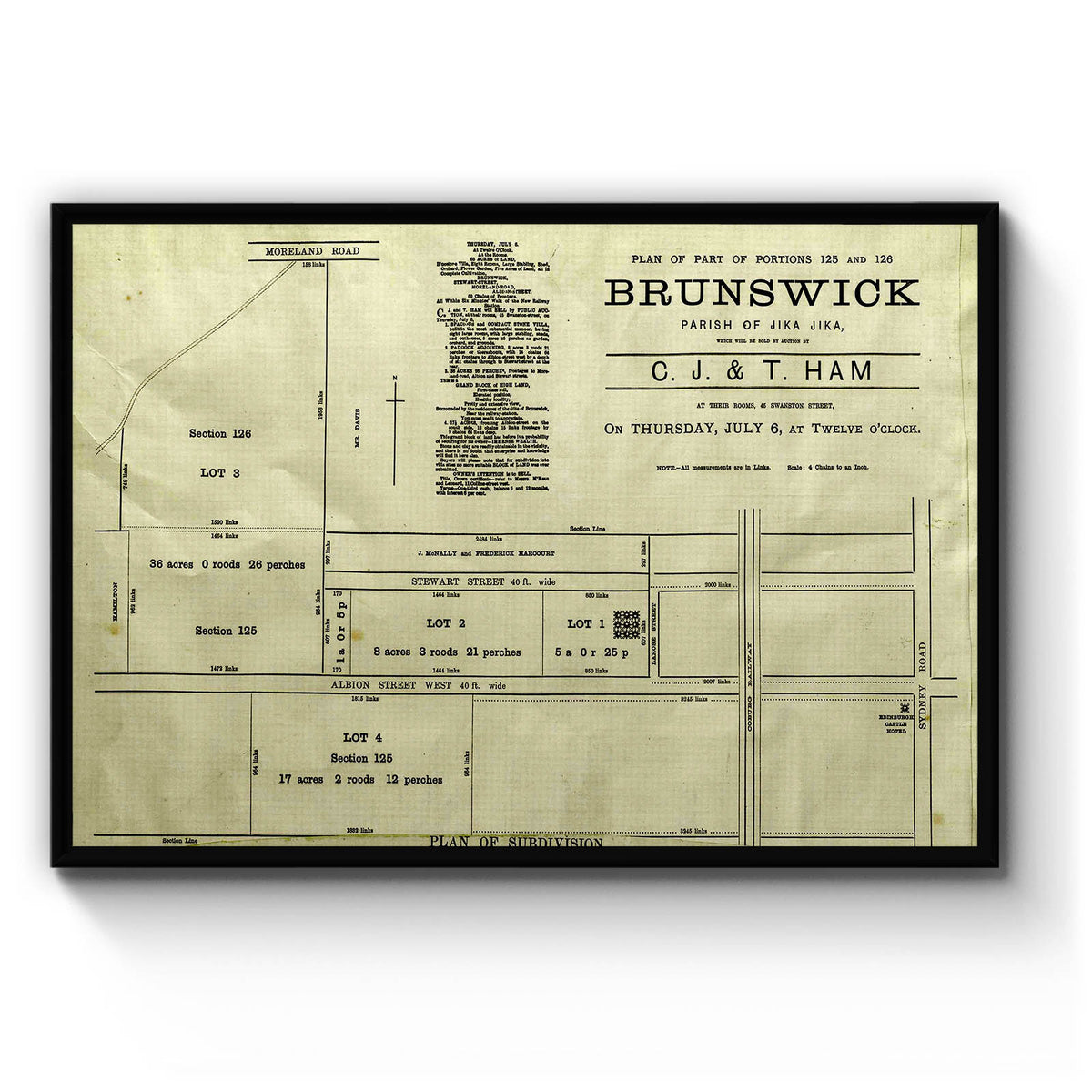 Brunswick, Victoria Australia Vintage Map #64 (188-?) – Vintage Maps