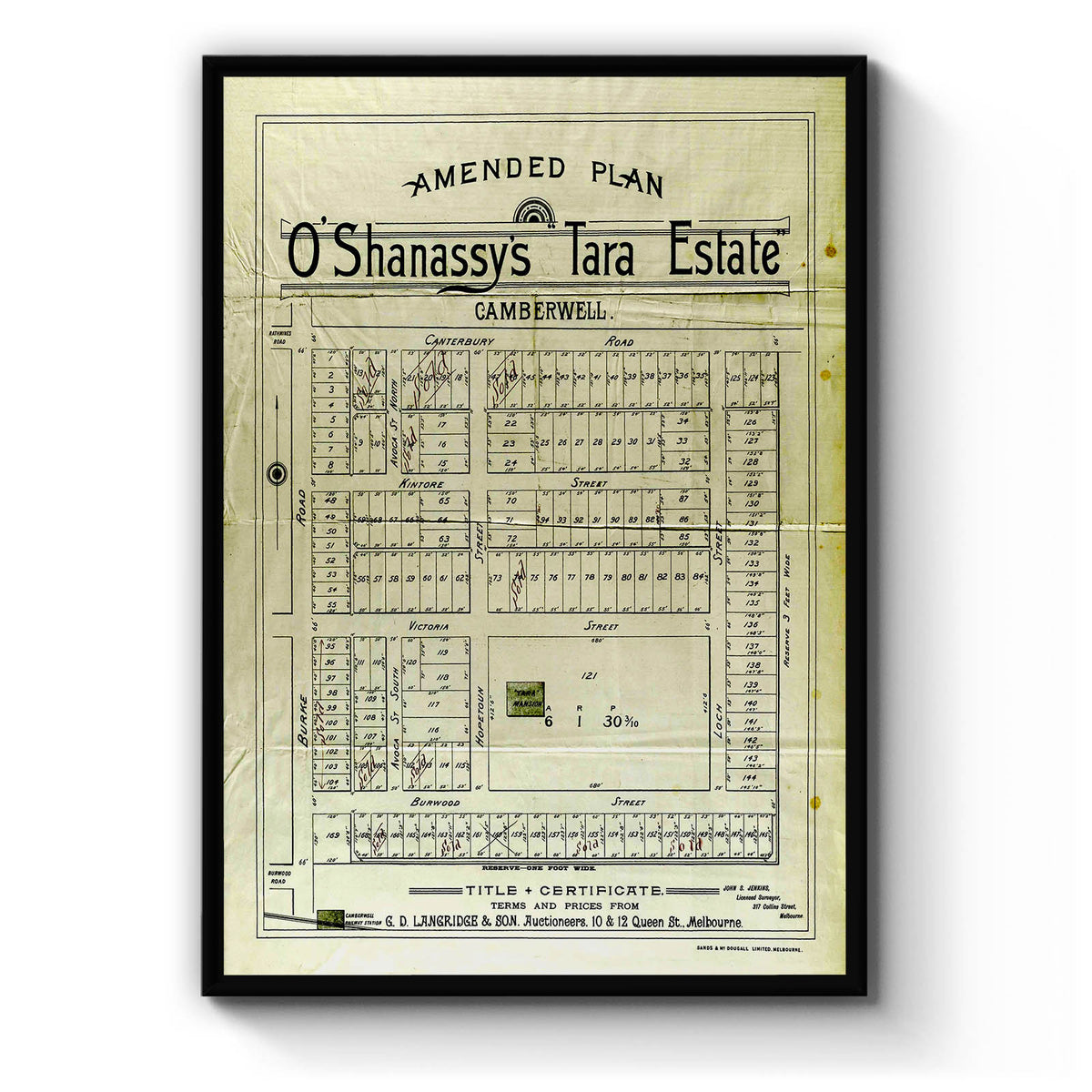 Camberwell, Victoria Australia Vintage Map #15 (1890?) – Vintage Maps
