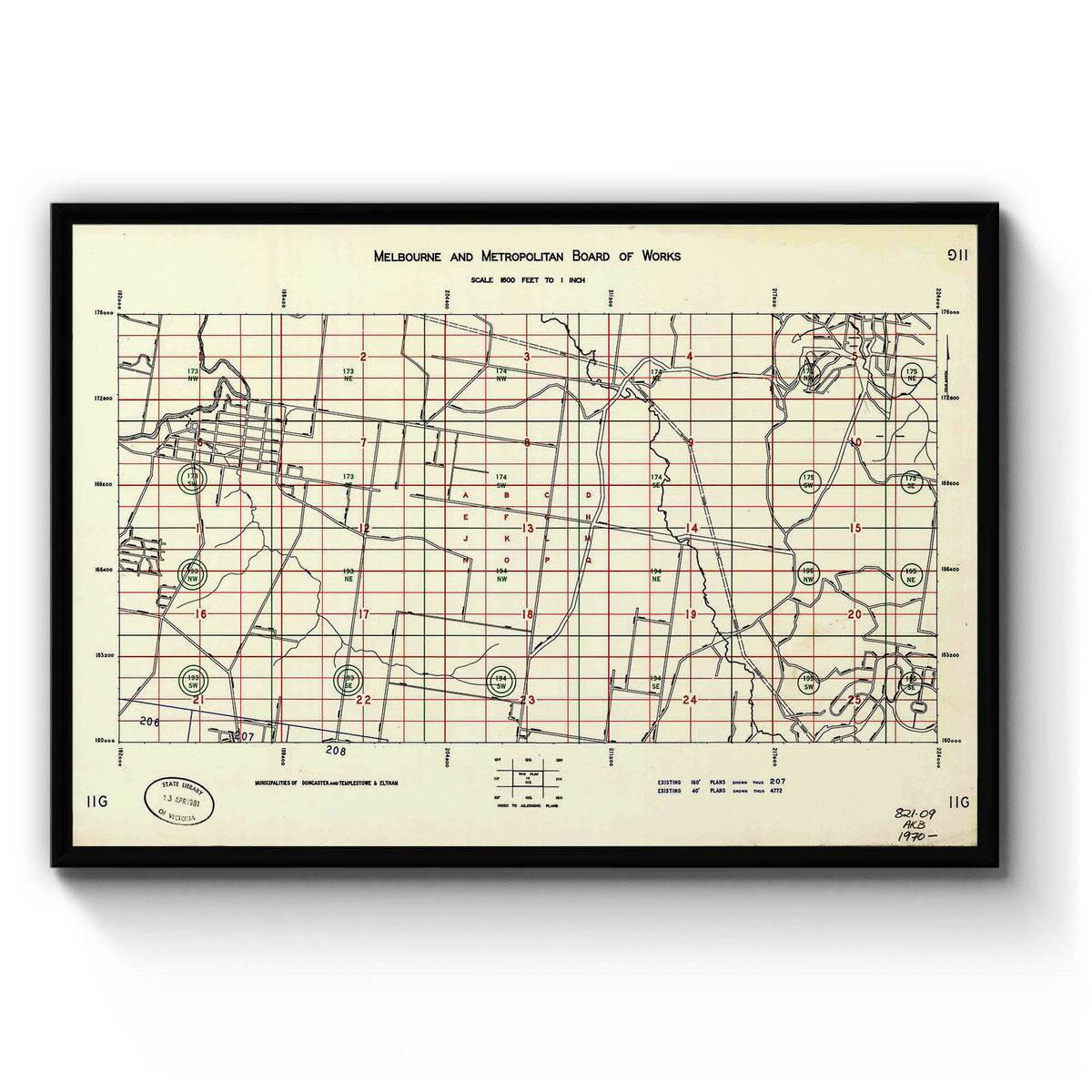 Doncaster, Victoria Australia Vintage Map #9 (196-) – Vintage Maps