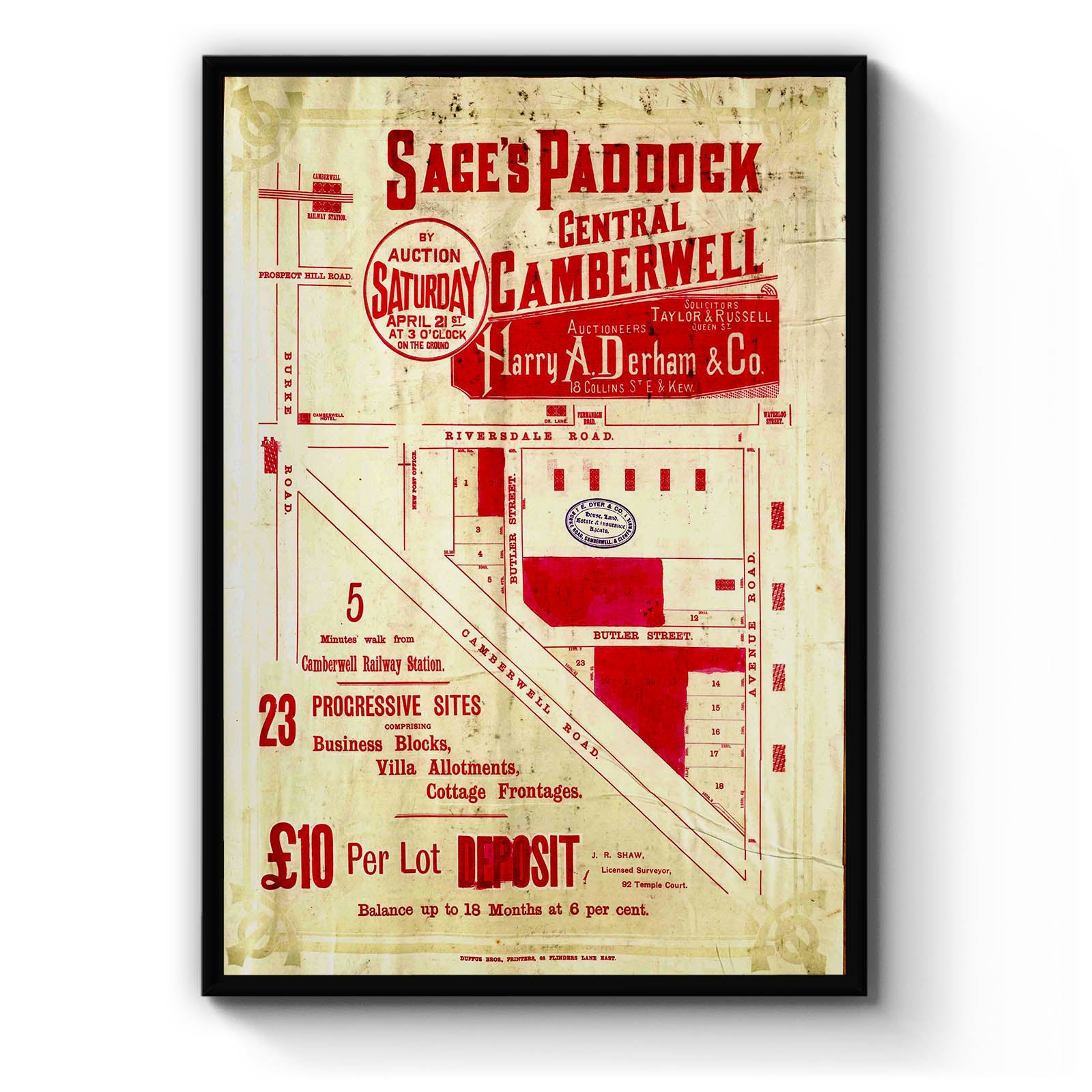 Camberwell, Victoria Australia Vintage Map #34 (1888) – Vintage Maps