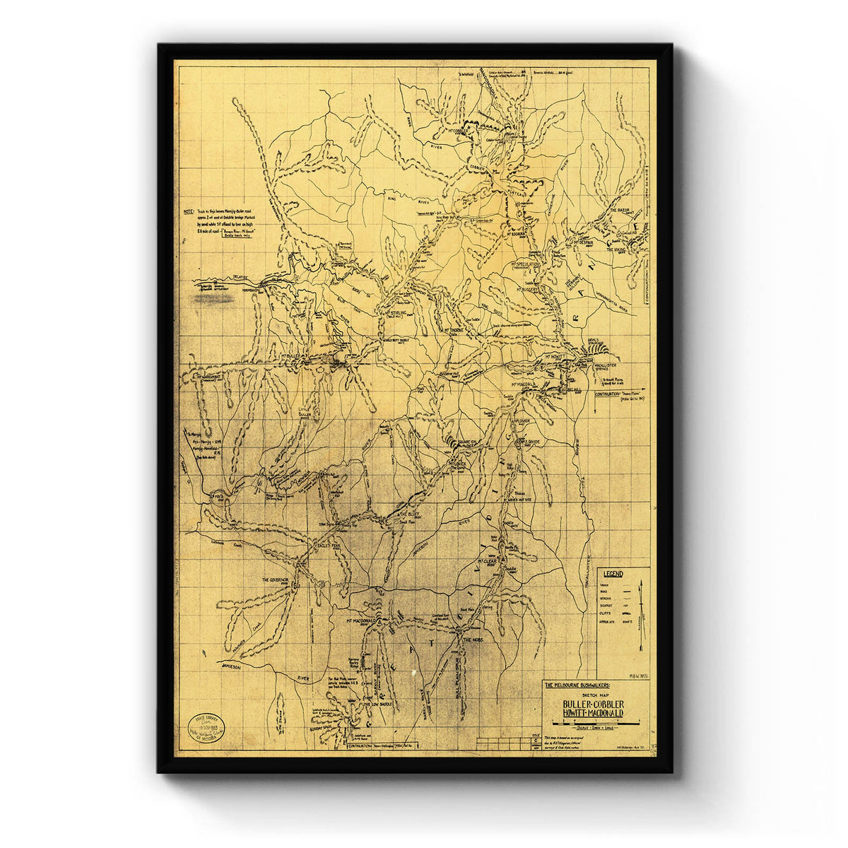Mount Buller, Victoria Australia Vintage Map #2 (1950) – Vintage Maps