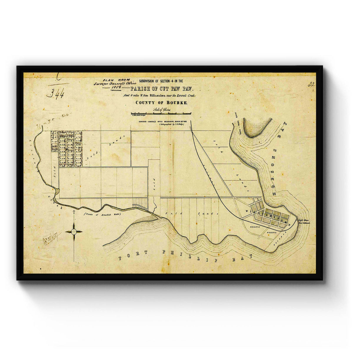 Williamstown, Victoria Australia Vintage Map #47 (1855) – Vintage Maps