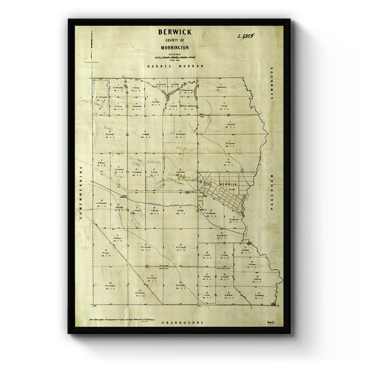 Berwick, Victoria Australia Vintage Map #2 (1892) – Vintage Maps