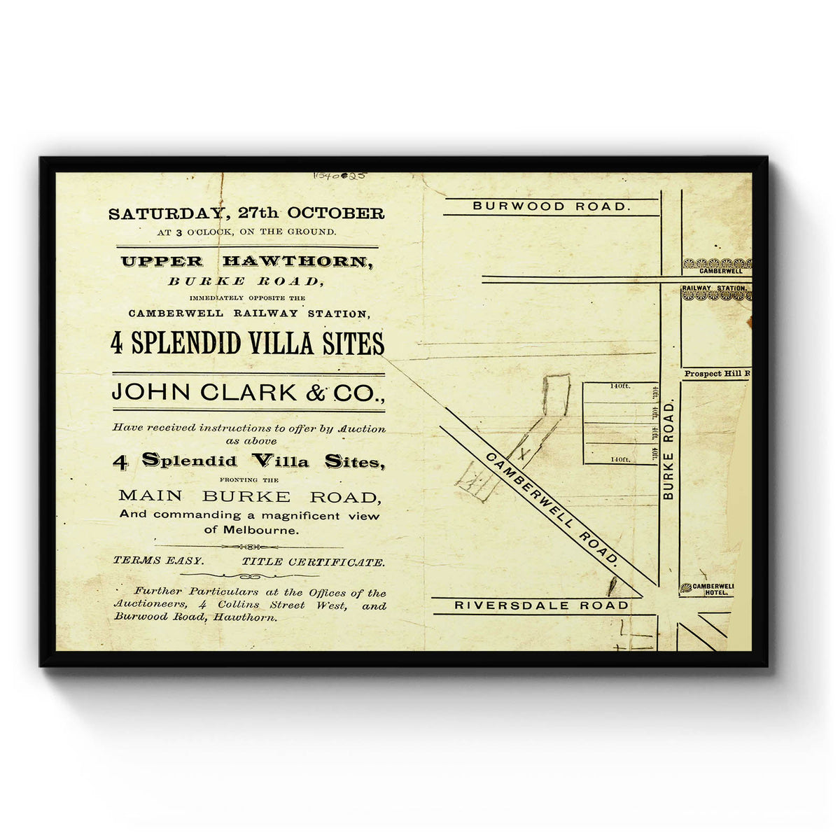 Camberwell, Victoria Australia Vintage Map #29 (1888?) – Vintage Maps