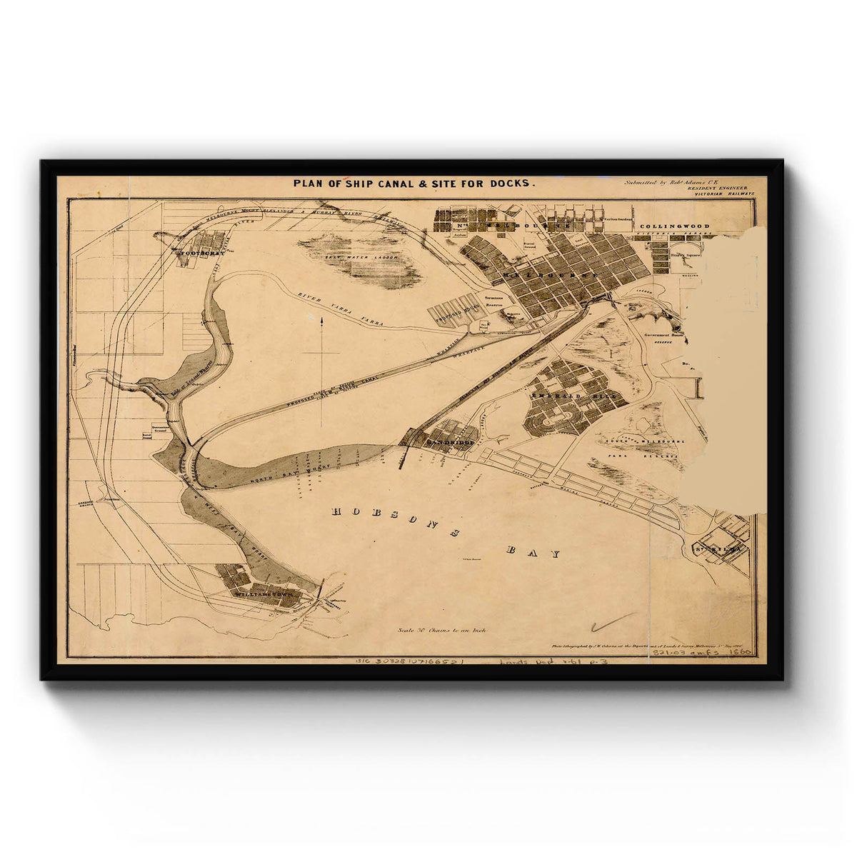 Port Melbourne, Victoria Australia Vintage Map #89 (1860) – Vintage Maps