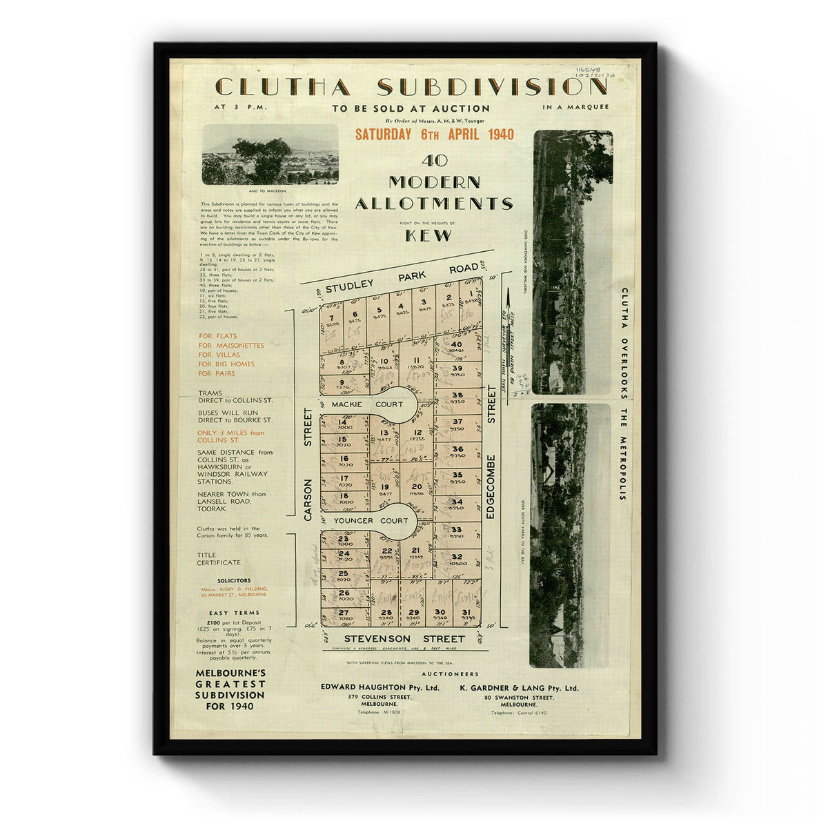 Kew, Victoria Australia Vintage Map #131 (1940) – Vintage Maps