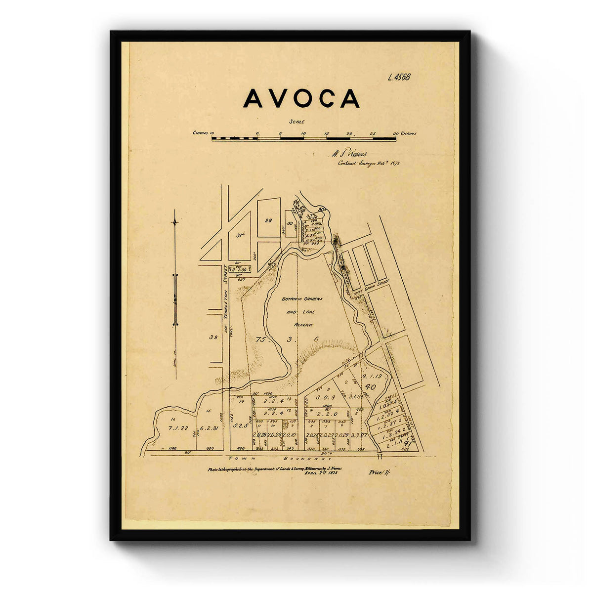 Avoca, Victoria Australia Vintage Map #2 (1873) – Vintage Maps