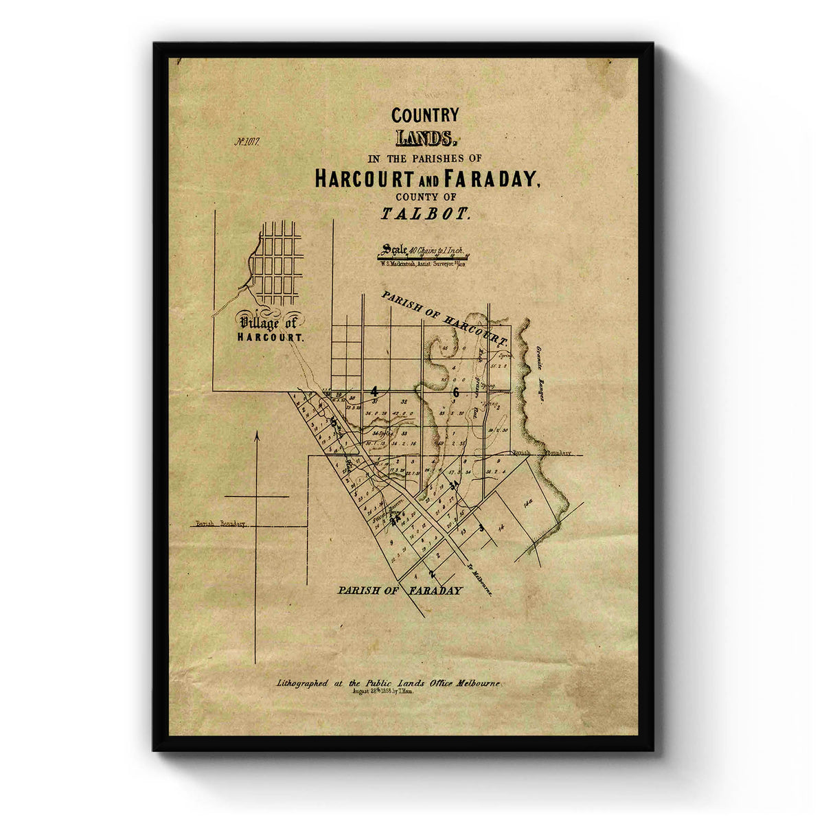 Harcourt, Victoria Australia Vintage Map #3 (1858) – Vintage Maps