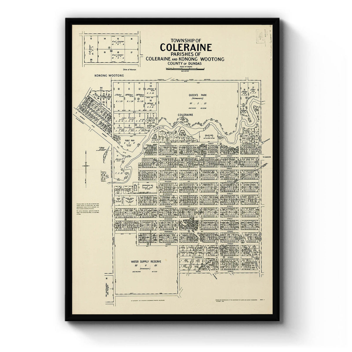 Coleraine, Victoria Australia Vintage Map #4 (1955) – Vintage Maps