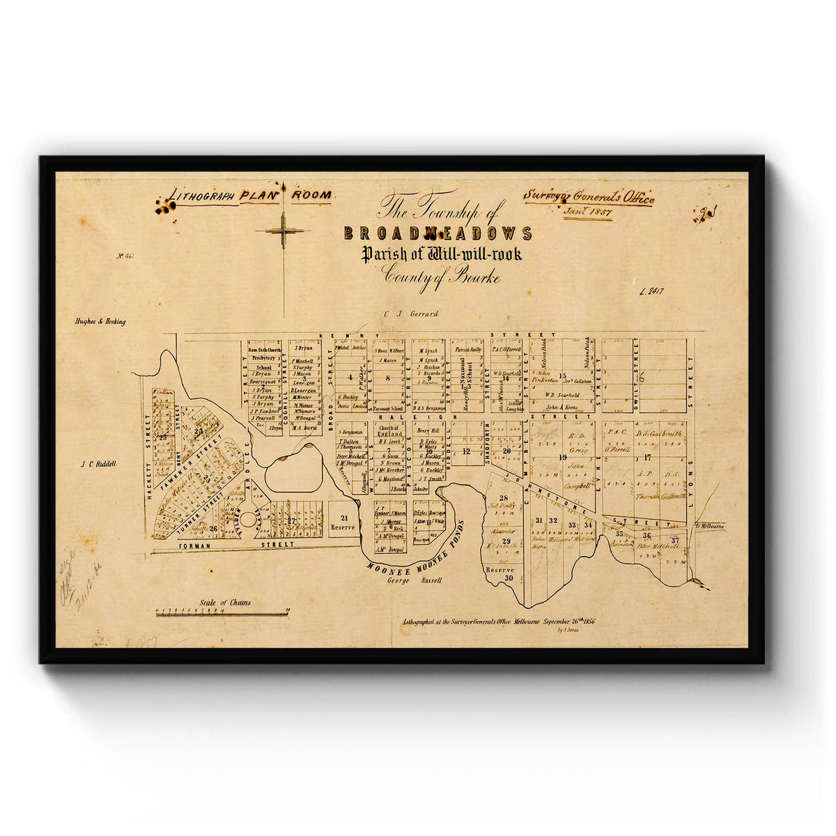 Broadmeadows, Victoria Australia Vintage Map #3 (1856) – Vintage Maps
