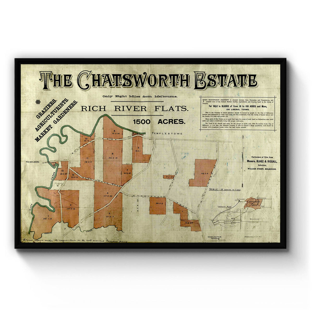 Templestowe, Victoria Australia Vintage Map #1 (187-?) – Vintage Maps