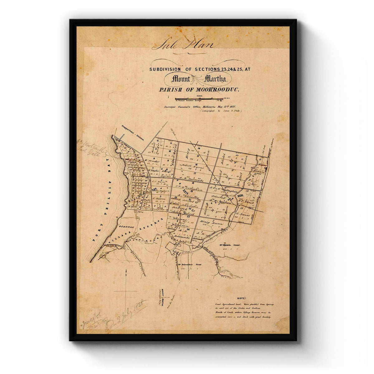 Mount Martha, Victoria Australia Vintage Map #14 (1855) – Vintage Maps
