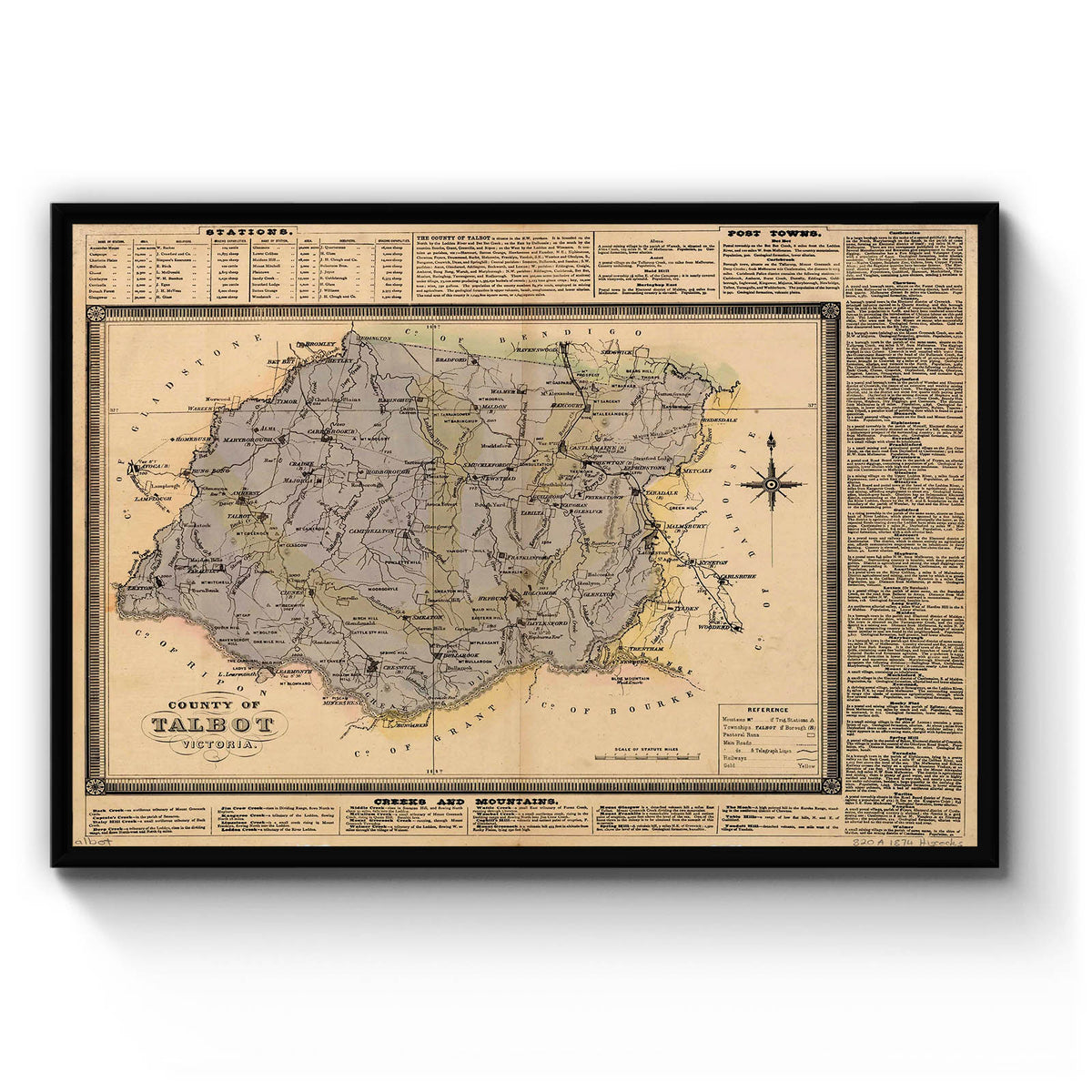 Castlemaine, Victoria Australia Vintage Map #4 (1874) – Vintage Maps
