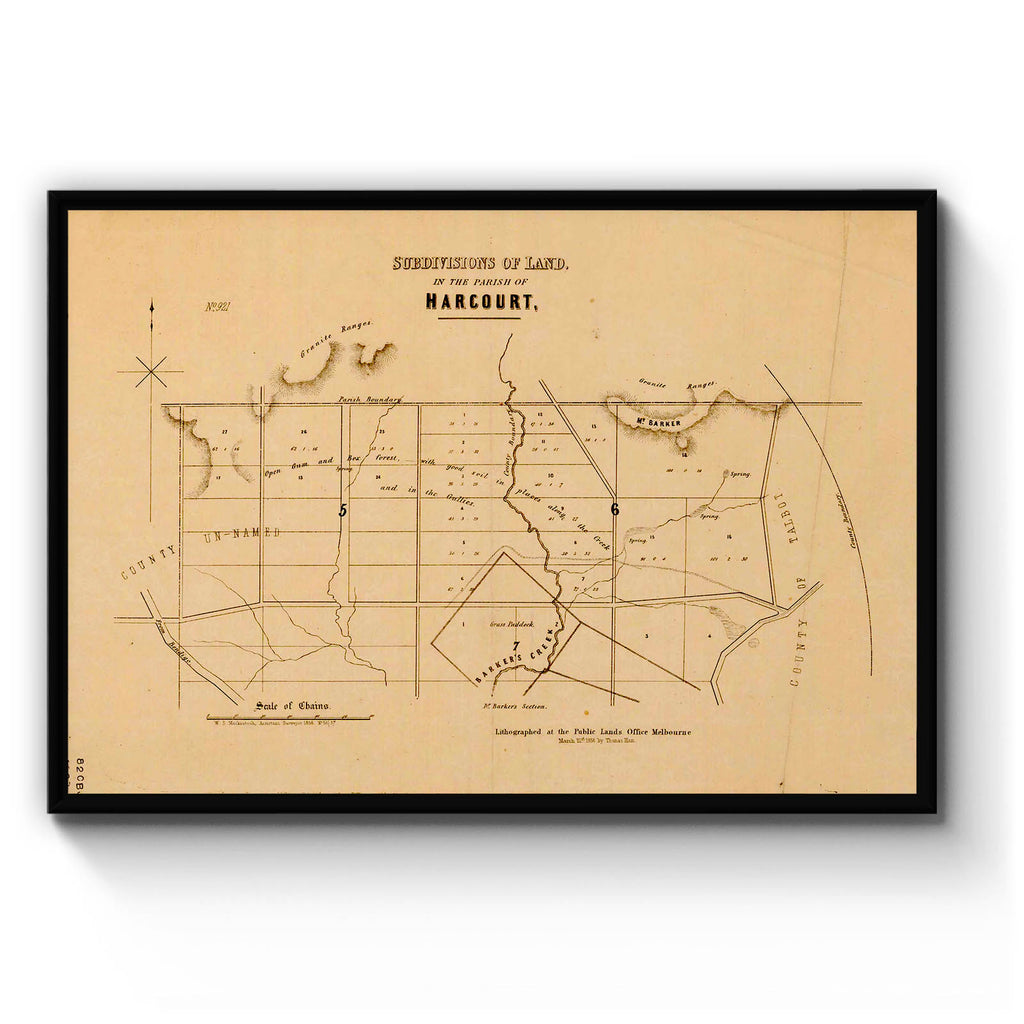 Harcourt, Victoria Vintage Maps