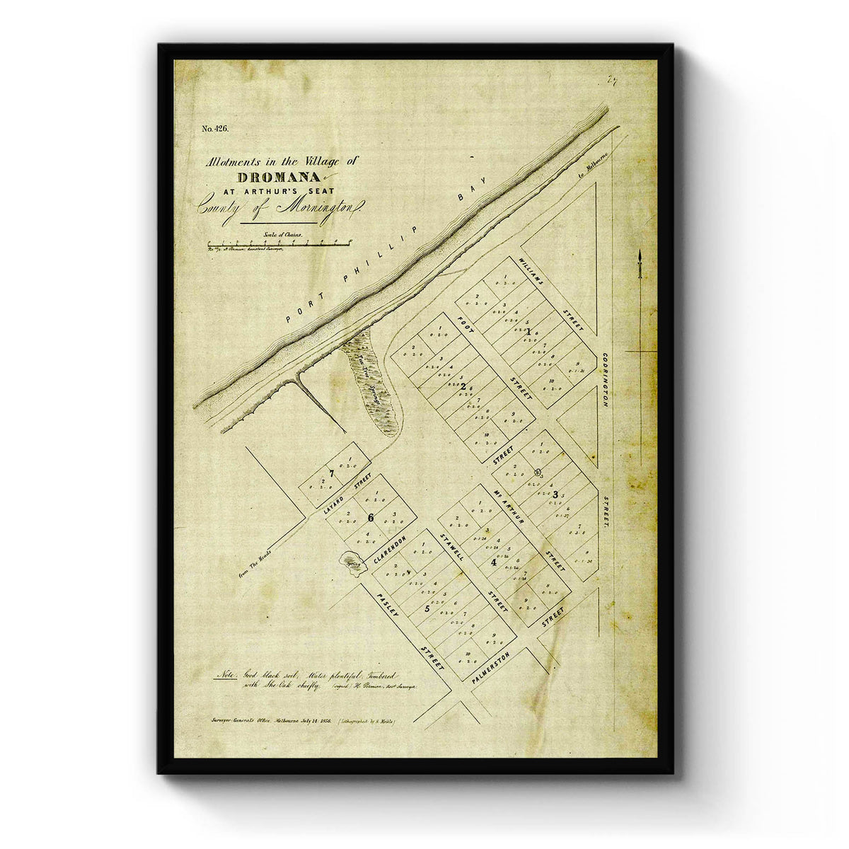 Dromana, Victoria Australia Vintage Map #10 (1856) – Vintage Maps