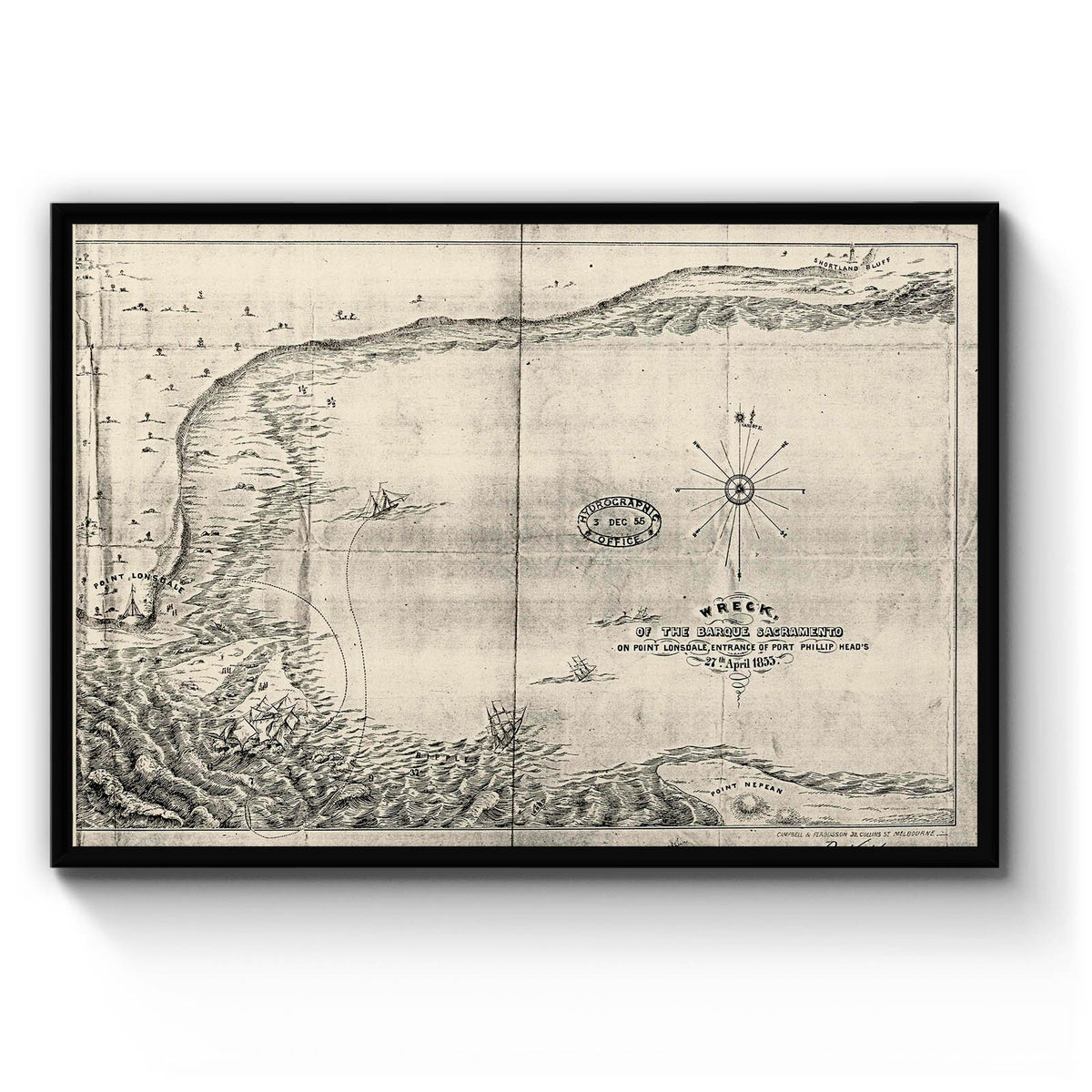 Point Lonsdale, Victoria Australia Vintage Map #3 (1853) – Vintage Maps