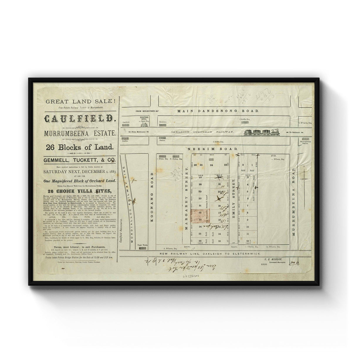 Caulfield, Victoria Australia Vintage Map #24 (1883) – Vintage Maps
