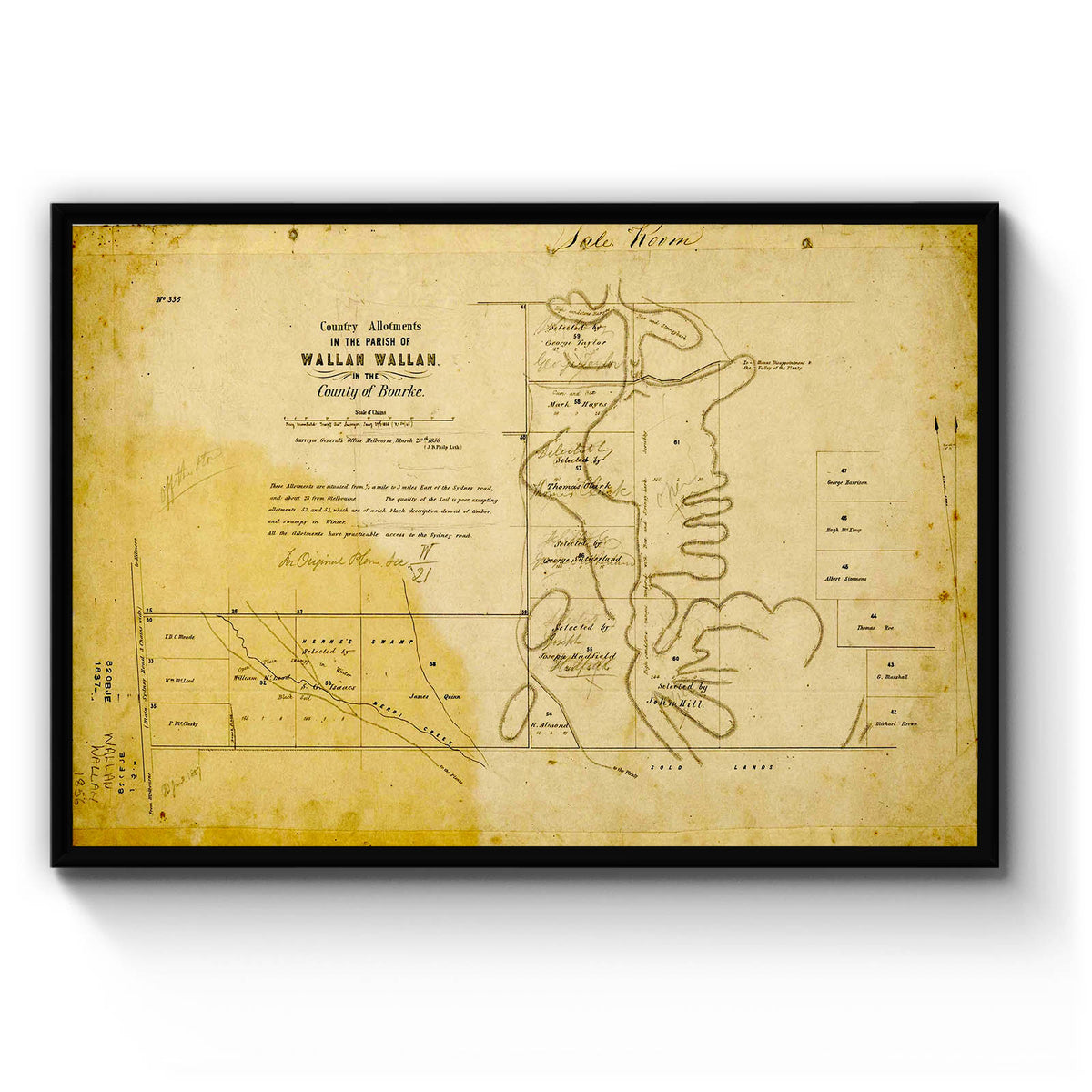 Wallan, Victoria Australia Vintage Map #9 (1856) – Vintage Maps