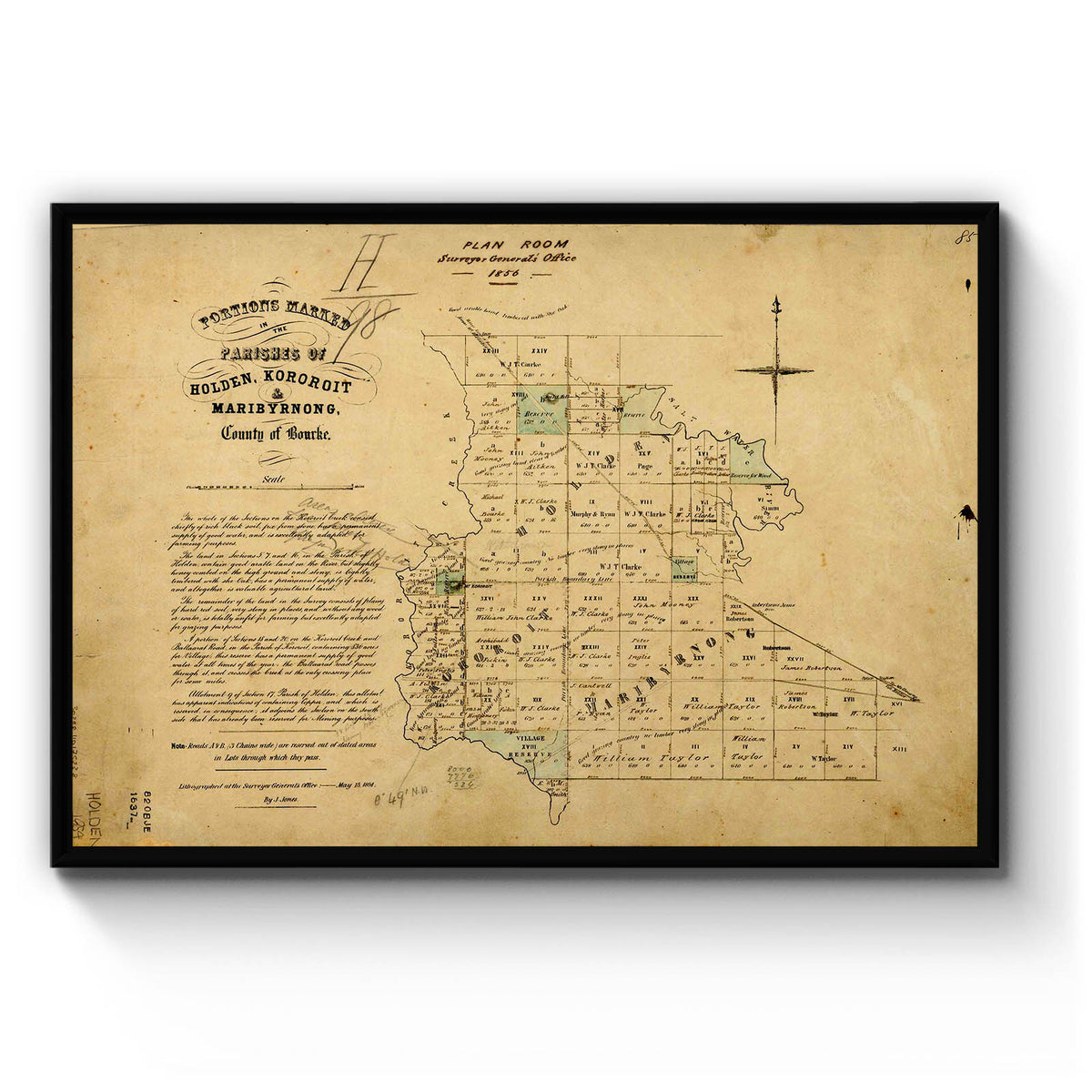 Maribyrnong, Victoria Australia Vintage Map #4 (1854) – Vintage Maps