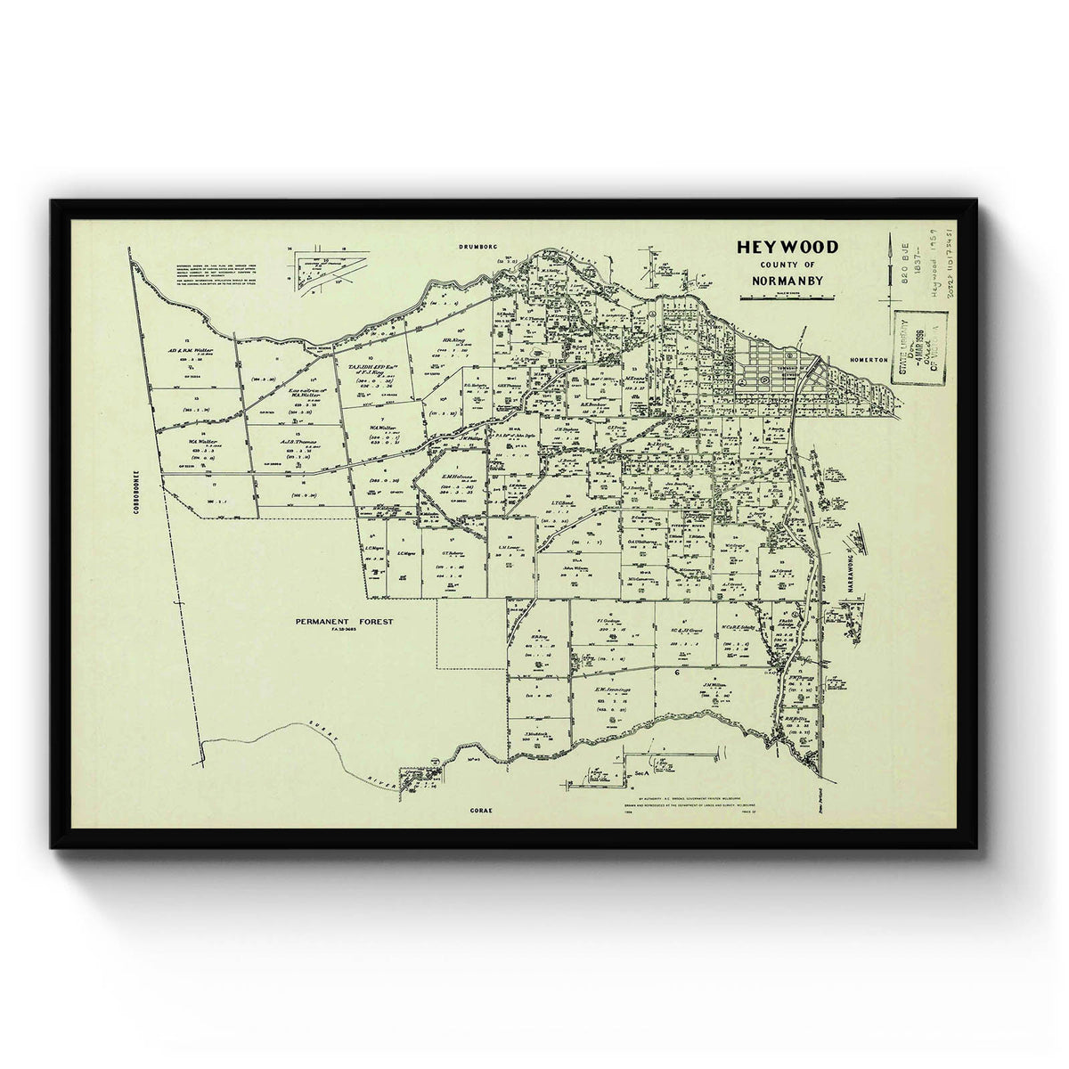 Heywood, Victoria Australia Vintage Map #3 (1859) – Vintage Maps